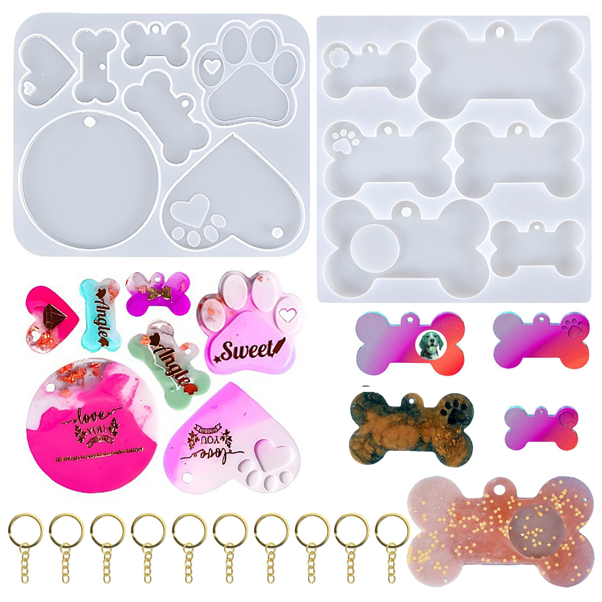 Amazon.com: Pet Tag Resin Molds, SAGOOITS Silicone Mold for Resin ...