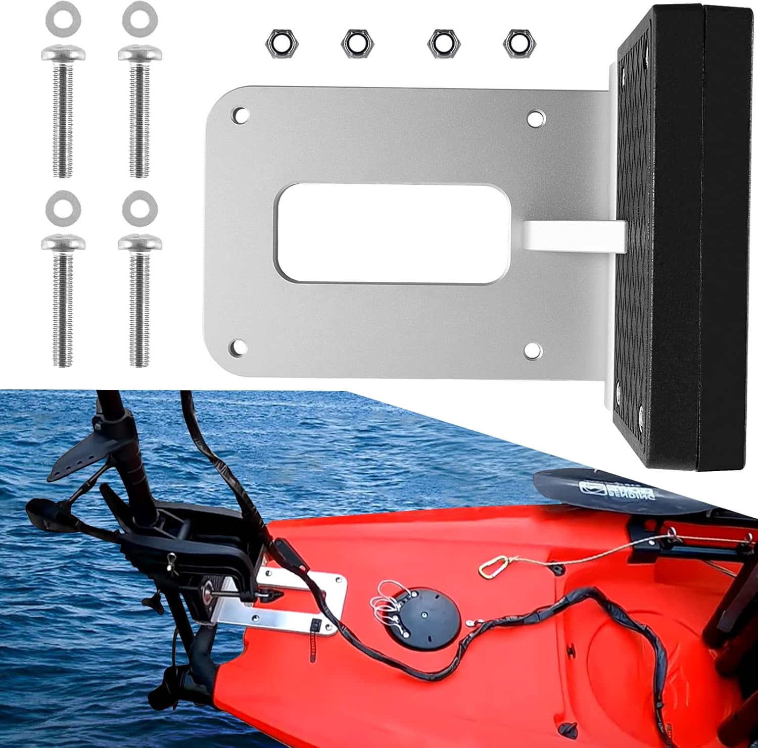 Amazon.com: Universal Transom Trolling Motor Mount Mounting Bracket for Kayaks,Backing Plate ...