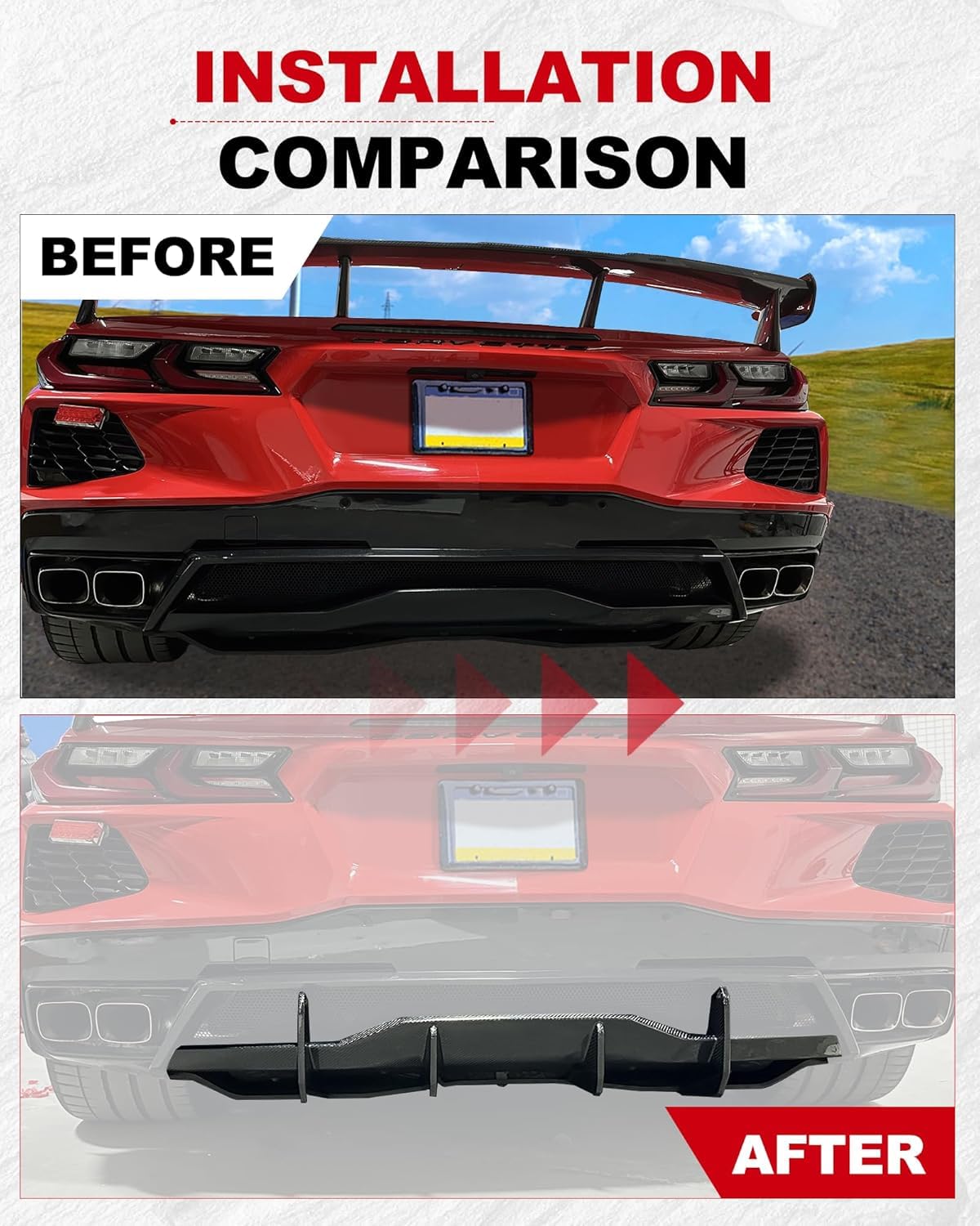 Snapklik.com : Etesan Real Carbon Fiber Rear Bumper Diffuser Fit For ...