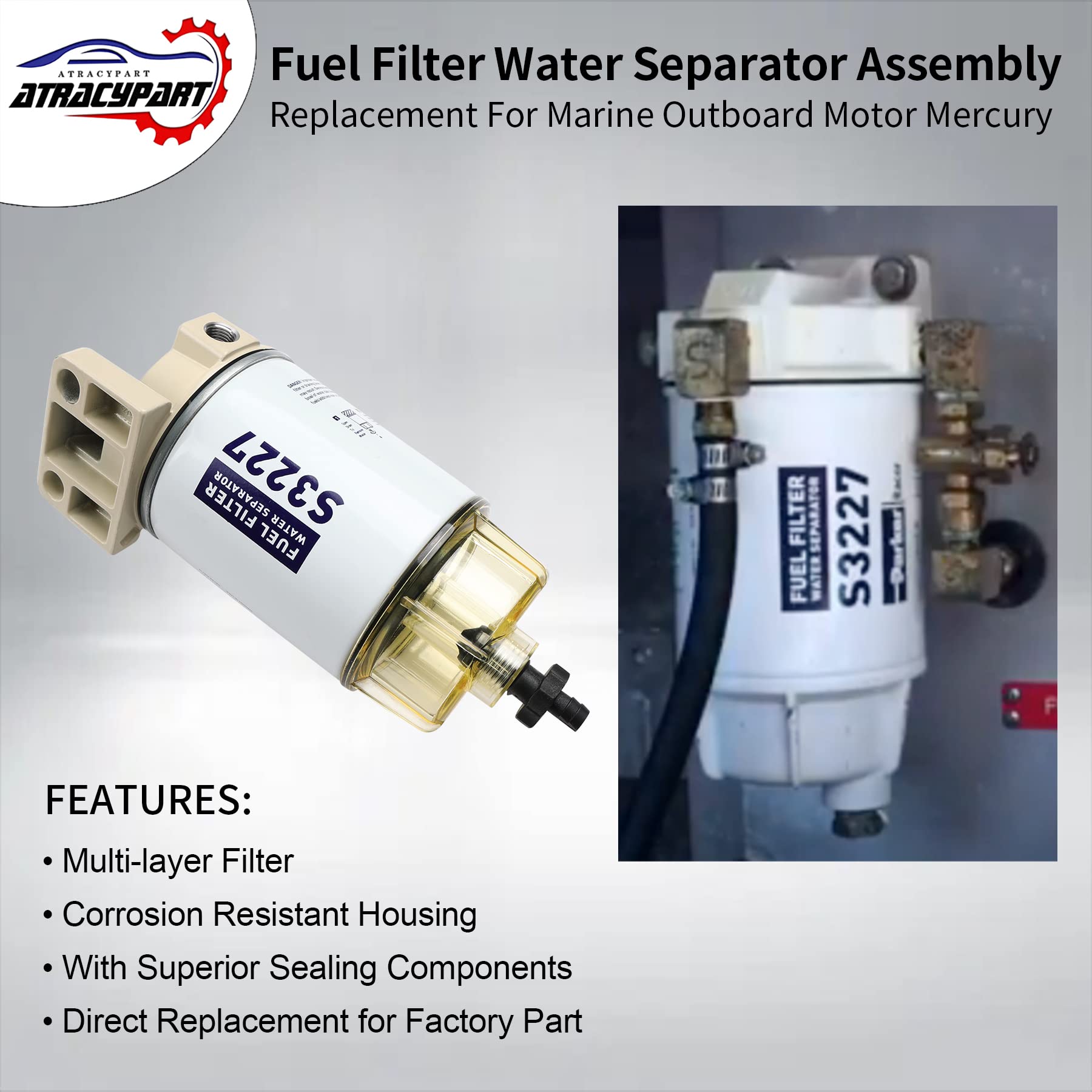 Snapklik.com : Fuel Filter Water Separator Assembly Replacement For ...