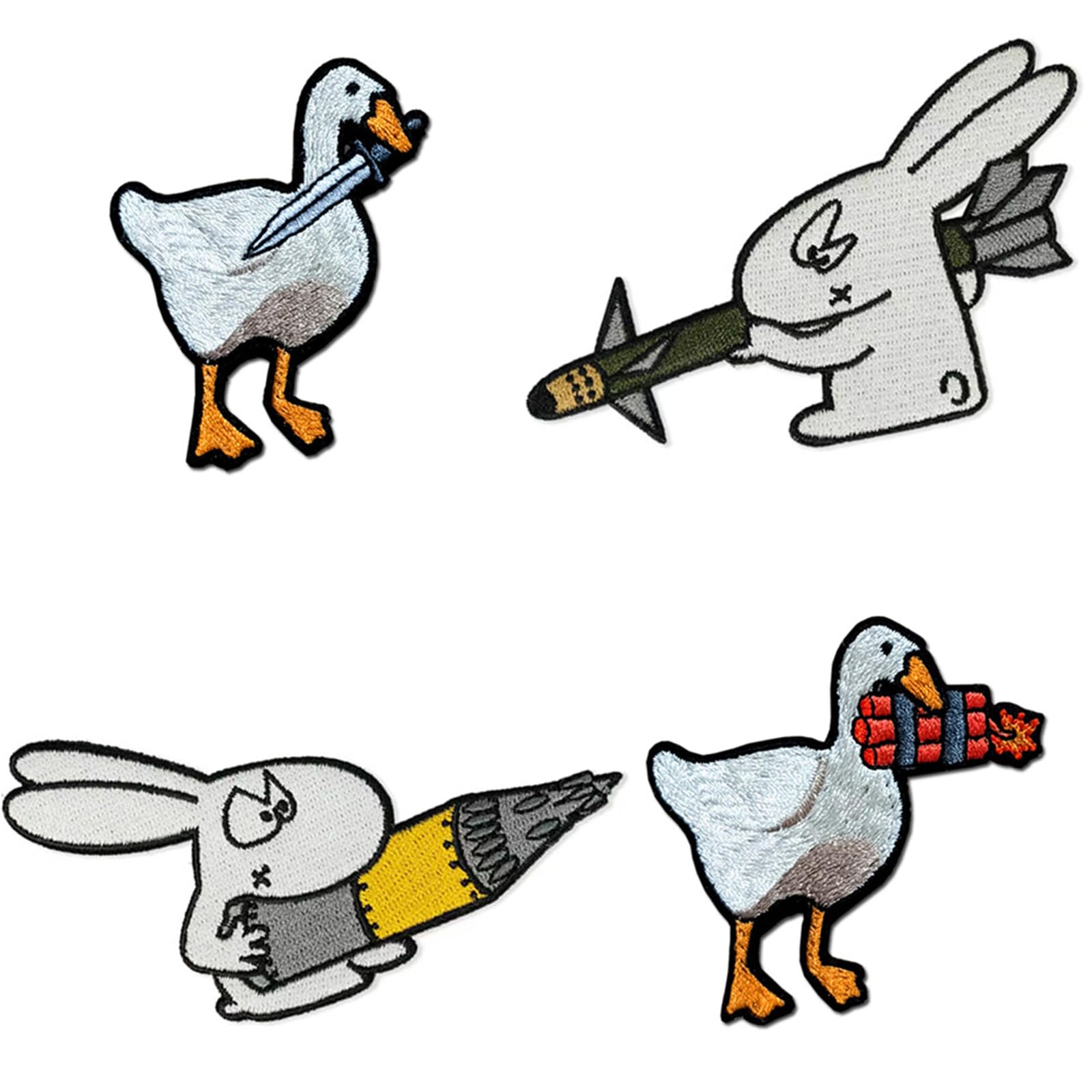 Amazon.com: Funny Tactical Military Morale Hook and Loop Patches, Cute Rabbit Carries The ...