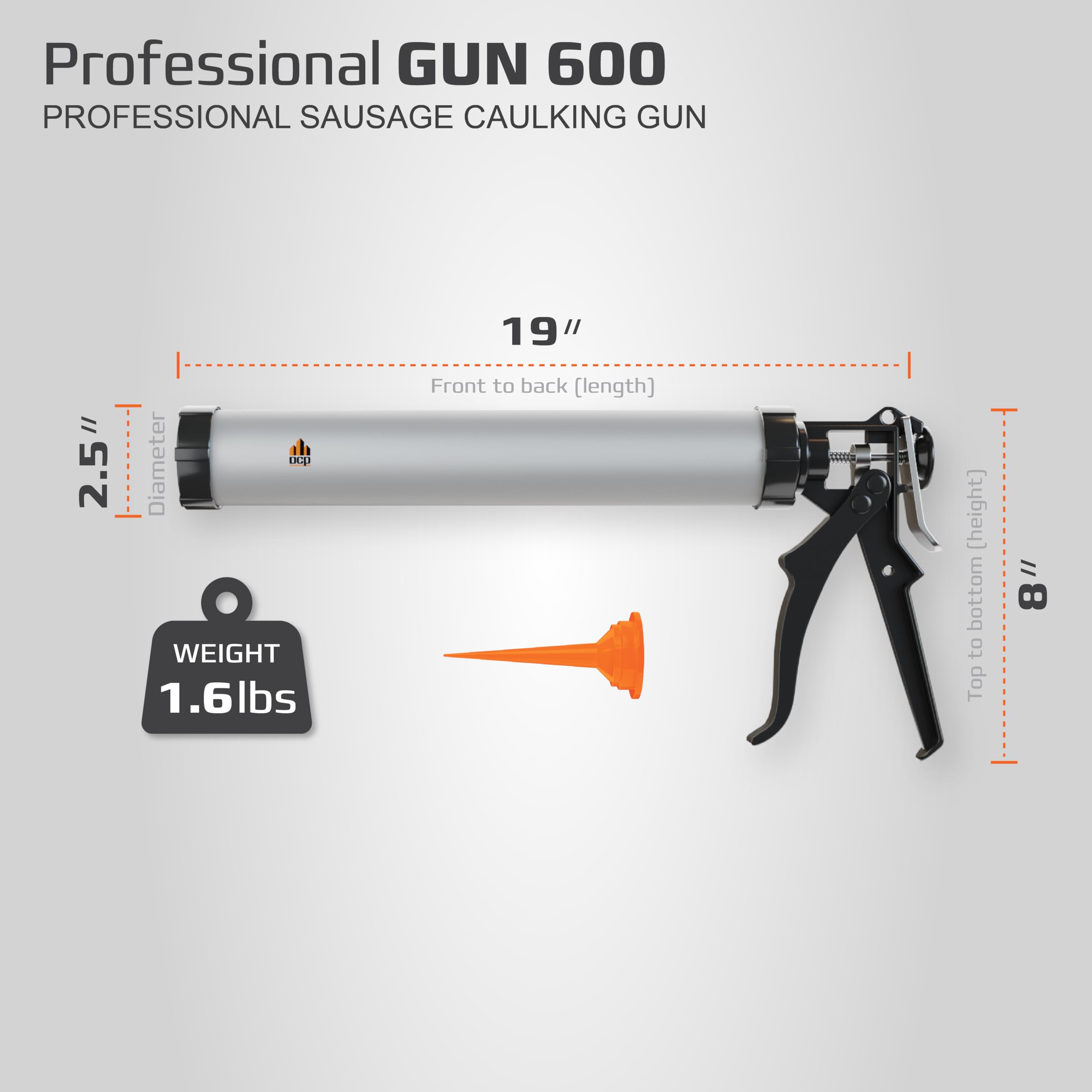 Snapklik.com : DCP Professional Gun 600 Sausage Caulk Gun 20 Oz ...