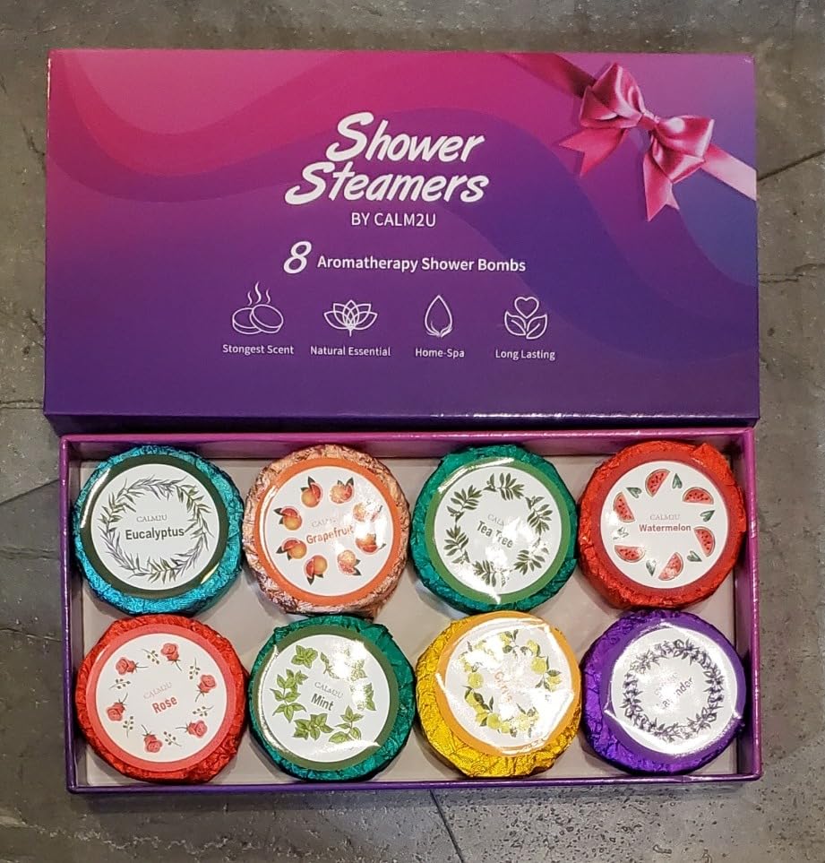 CALM2U Shower Steamers Aromatherapy - 8 Pack Shower Bombs with ...