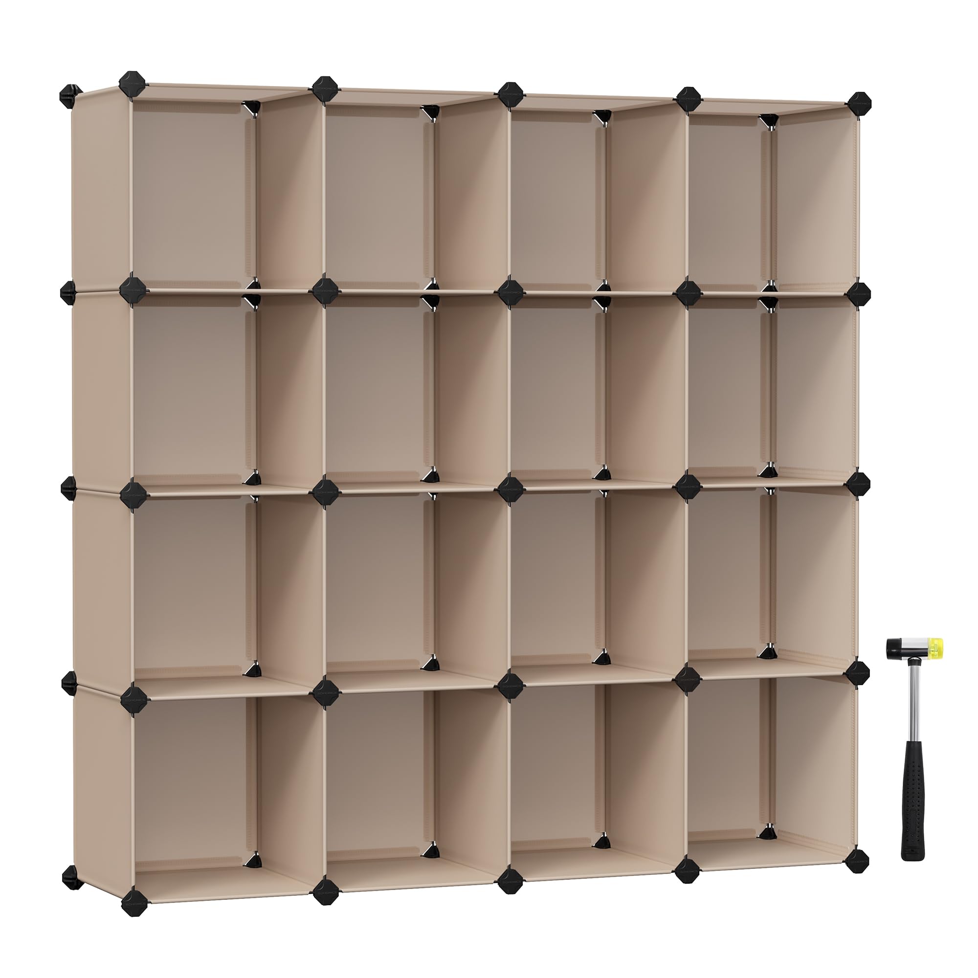 SONGMICS Cube Storage Organizer, Set of 16 Plastic Cubes, Book Shelf ...