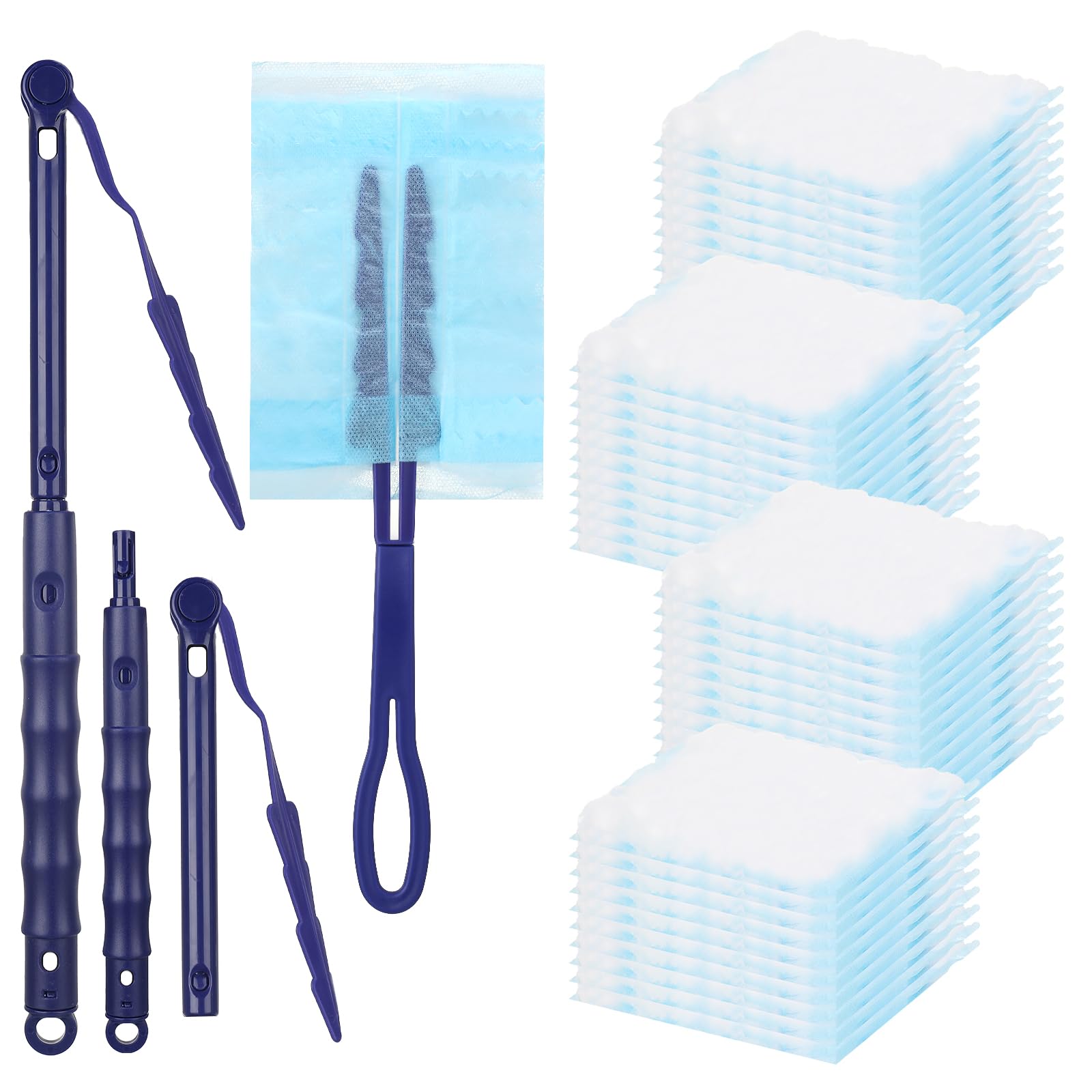 FIHODONE 40 PCS Flash Dust Magnet,Flash Duster with 2 Kind Handle and ...