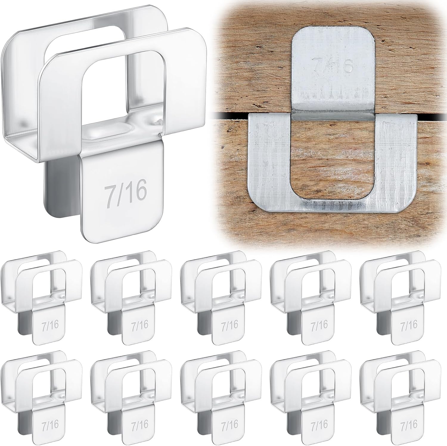 Hicarer 100 Pcs Plywood H Clips for Roofing 7/16 Inch Panel Plywood ...