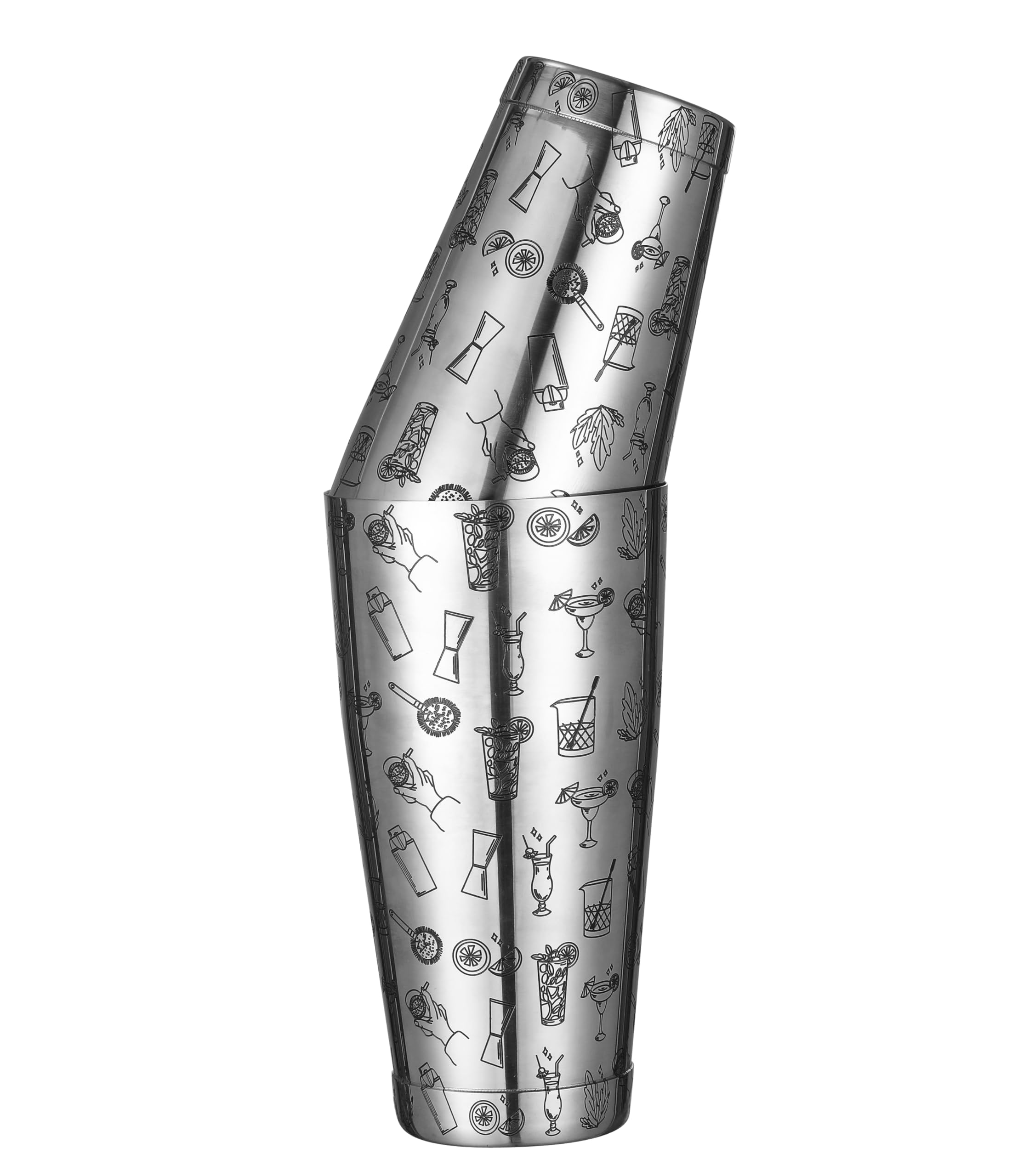 Amazon.com: Stainless Steel Boston Shaker with Etched Pattern Weighted ...