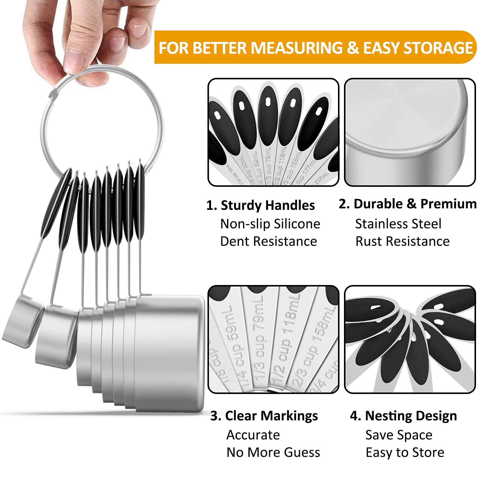 Snapklik.com : Measuring Cups And Magnetic Measuring Spoons Set ...
