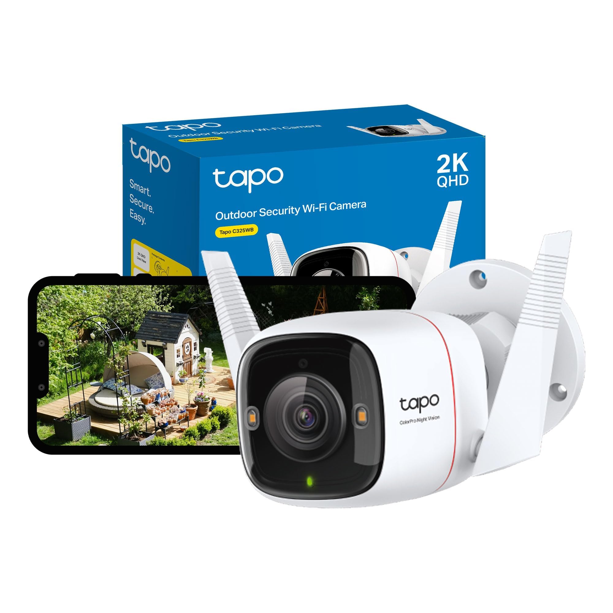 Tapo 2K 4MP QHD Security Camera Outdoor Wireless & Wired, IP66 ...