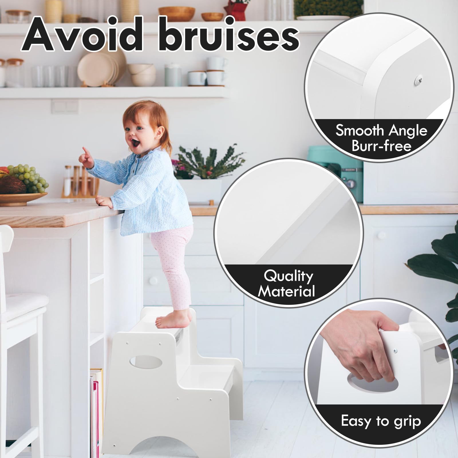 Blyde Toddler Step Stool for Kids Two Step Stool Bathroom Basin Stool ...