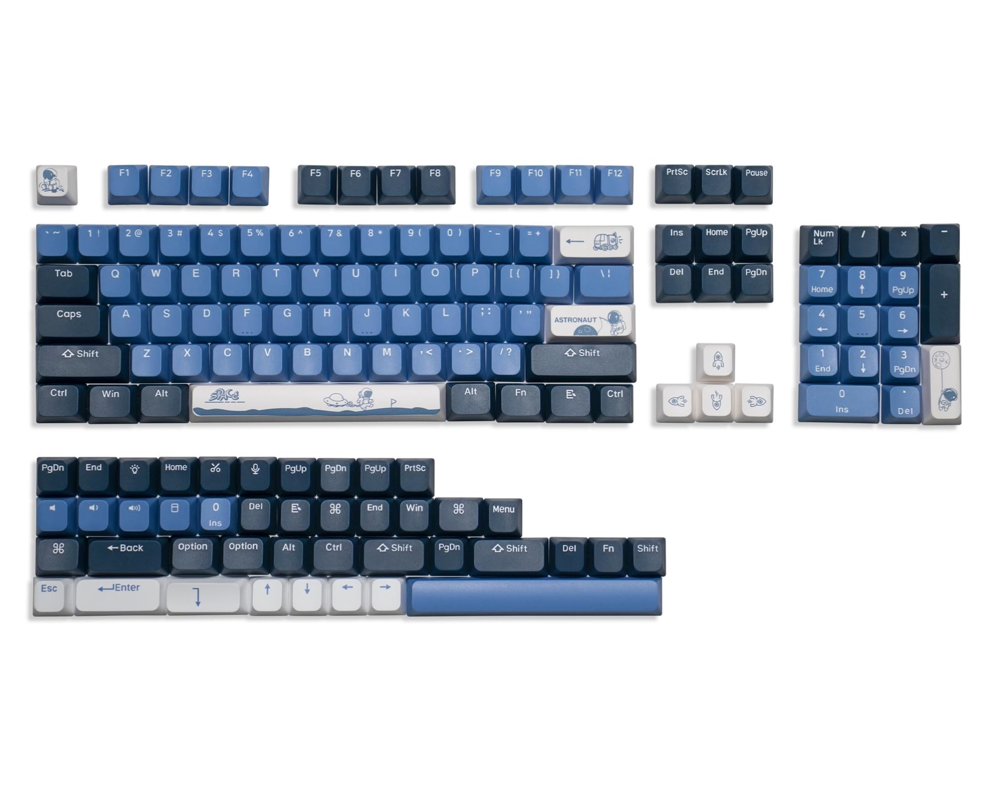 Amazon.com: dagaladoo Apollo PBT keycaps,Blue/Black keycaps 60 75 ...