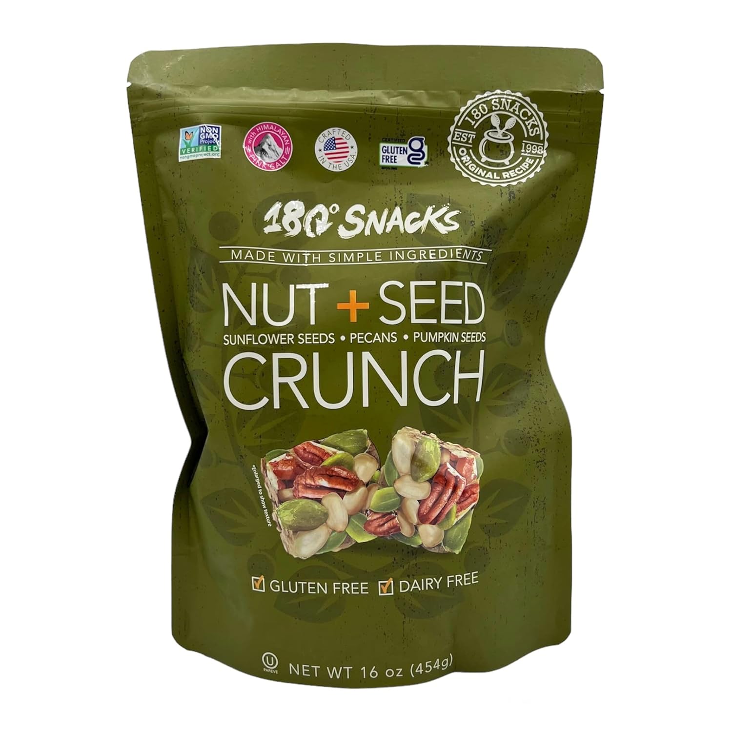 Amazon.com : 180 Snacks Nut + Seed Crunch, Sunflower Seeds, Pecans, Pumpkin Seeds 16 Oz Bag ...