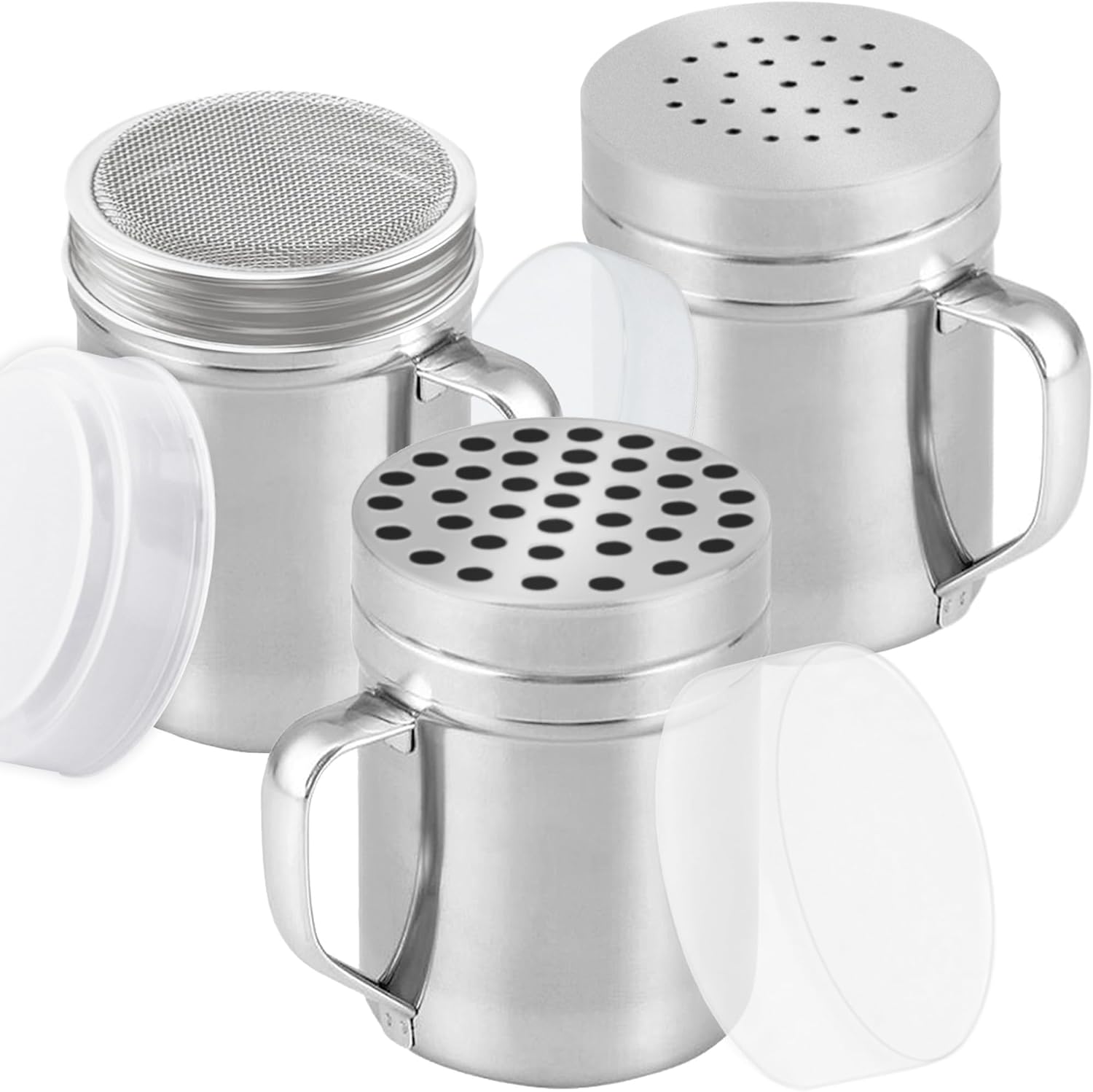 Amazon.com: CUSINIUM [Set of 3] 6oz Stainless Steel Dredges With Handle ...