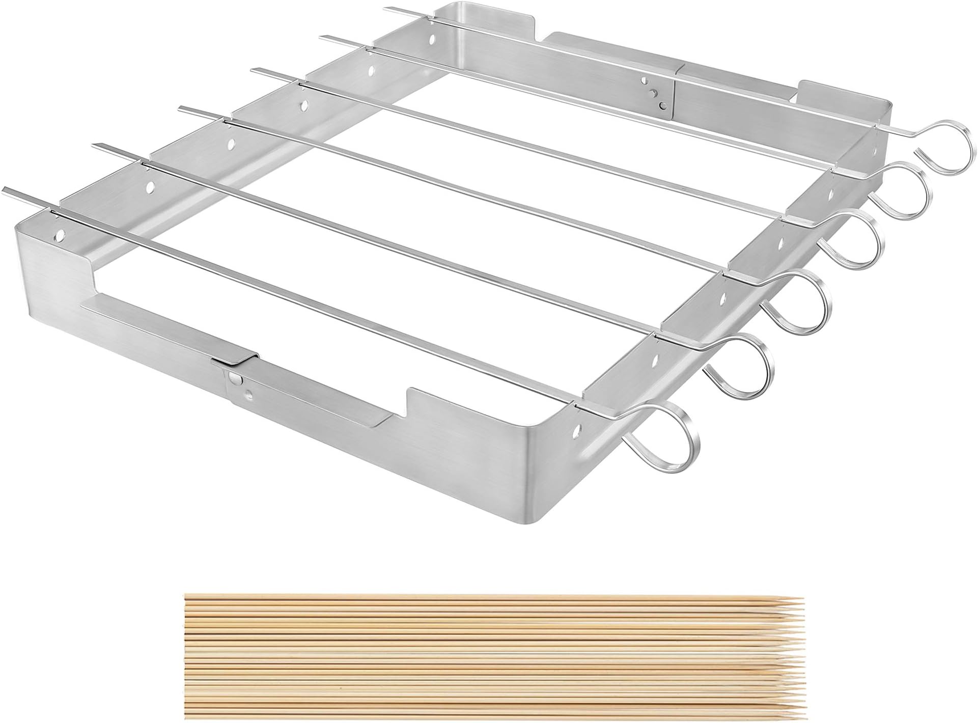 Amazon.com : Unicook Upgraded Stainless Steel BBQ Shish Kabob Set ...