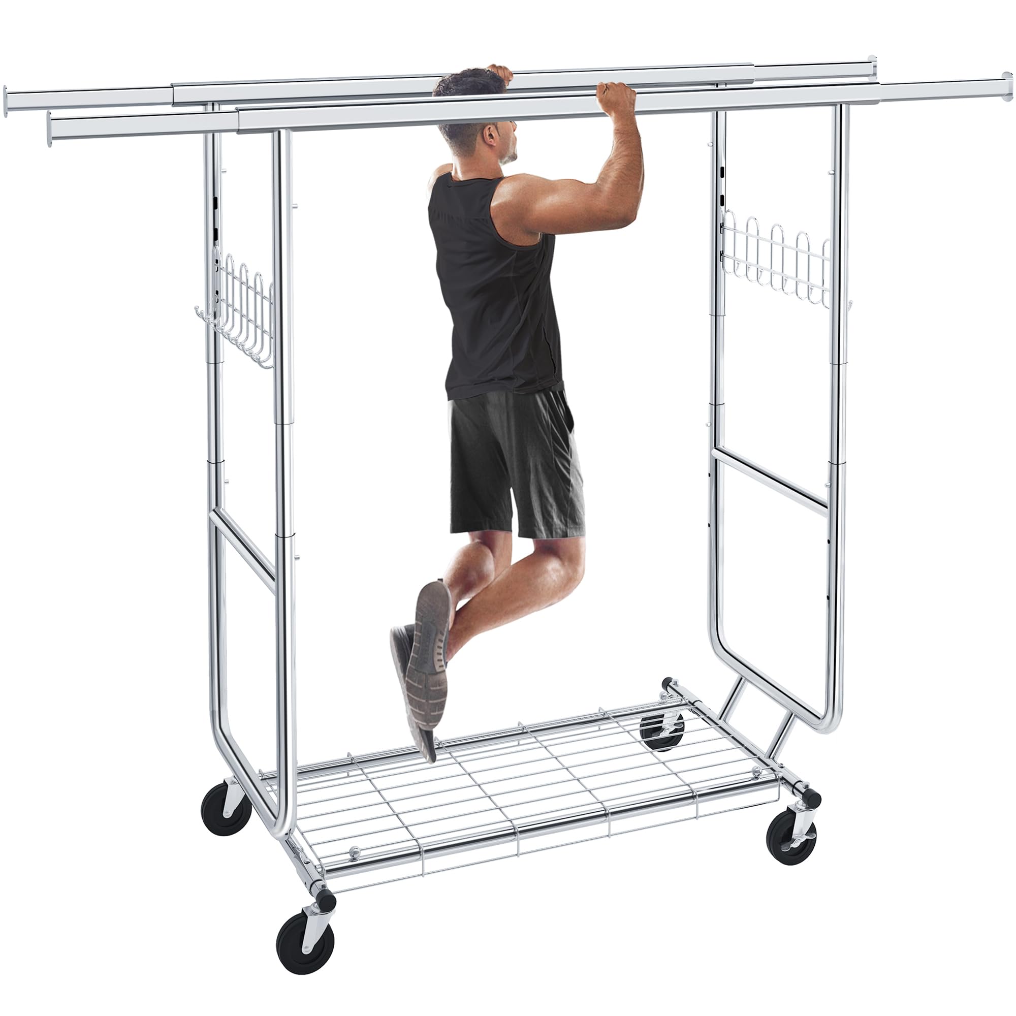 Amazon.com: Gewudraw Heavy Duty Clothes Rack Load 620 LBS Metal Garment ...