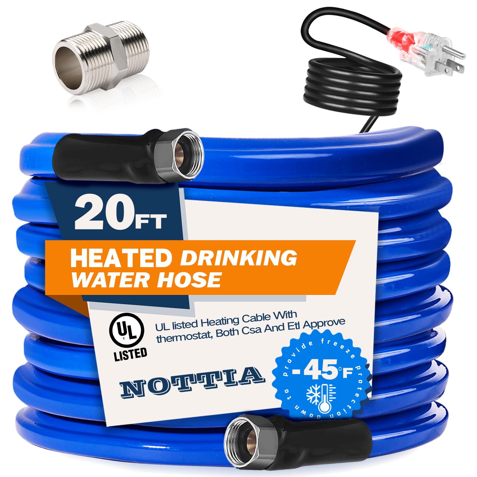 Amazon.com: 20FT Heated Water Hose for RV Drinking Blue Water Hose ...