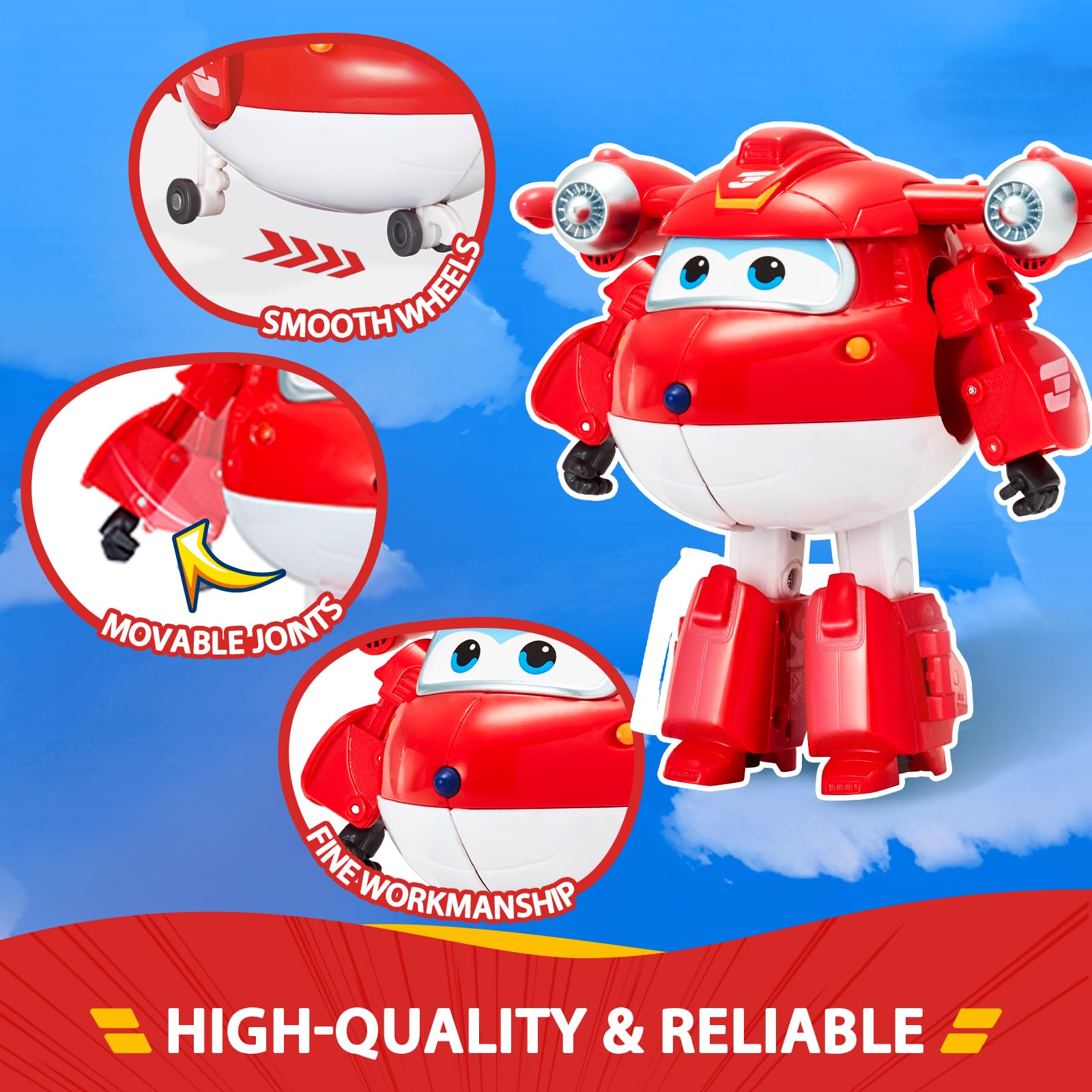 Snapklik.com : Super Wings Transformable Toys 5" Action Figure Supercharged Tobot Jett