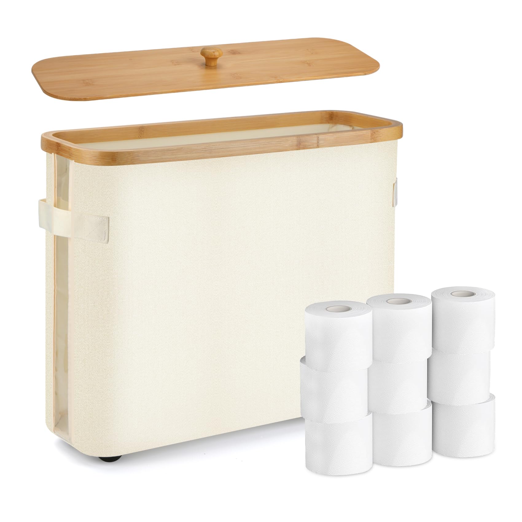 Amazon.com: Toilet Paper Storage Basket with Lid, Toilet Paper ...