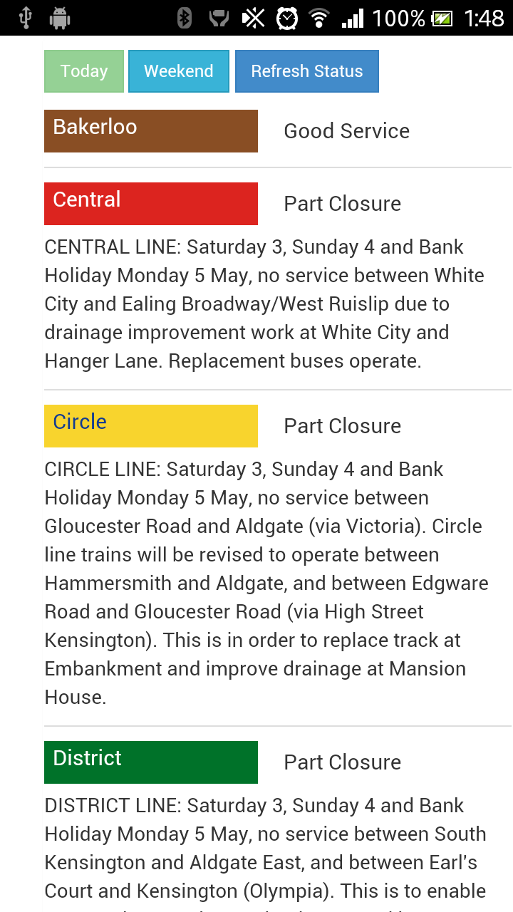London Tube Status:Amazon.com:Appstore for Android