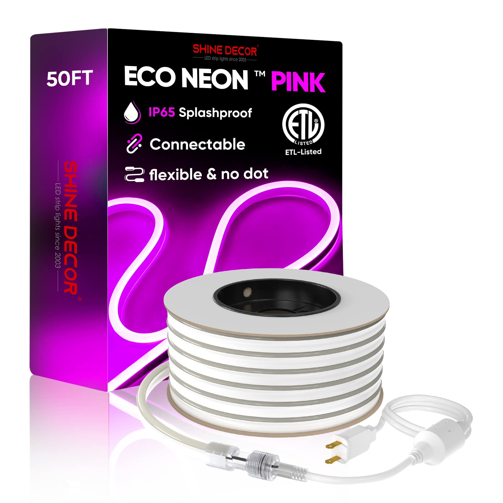Amazon.com: Shine Decor LED Neon Rope Lights Connectable, 50FT Flexible ...