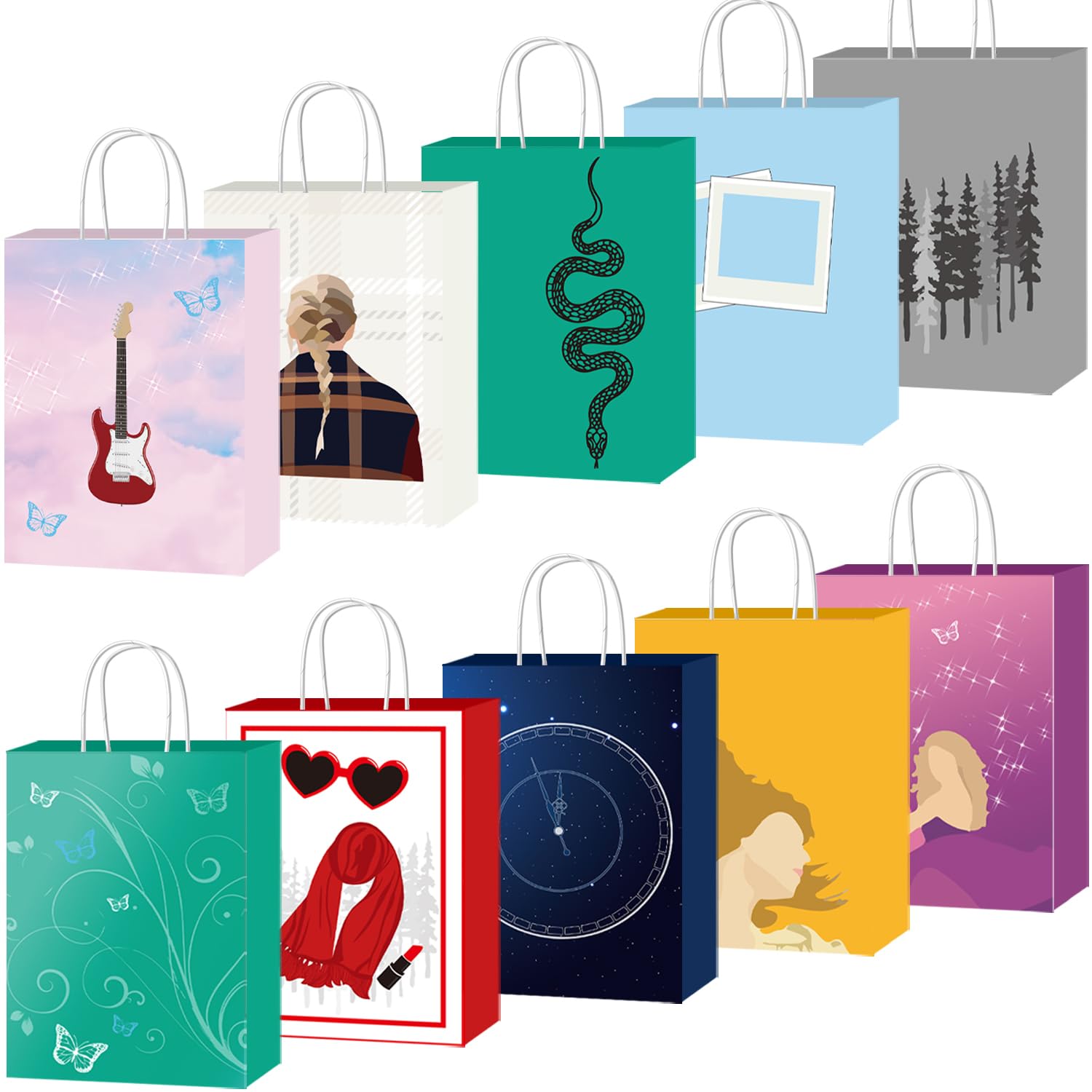 Amazon.com: SNABETNA Singer Music Paper Bags Birthday Party Decorations ...