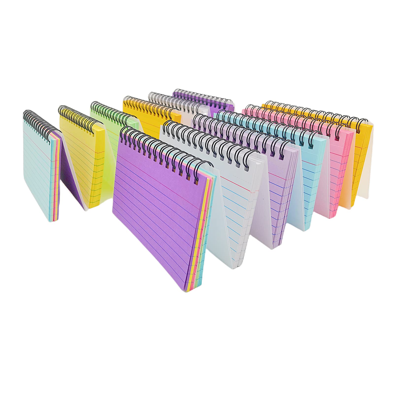 Buy 600 Sheets Index Cards Multicolor Flash Cards 12Pcs Revision Record ...