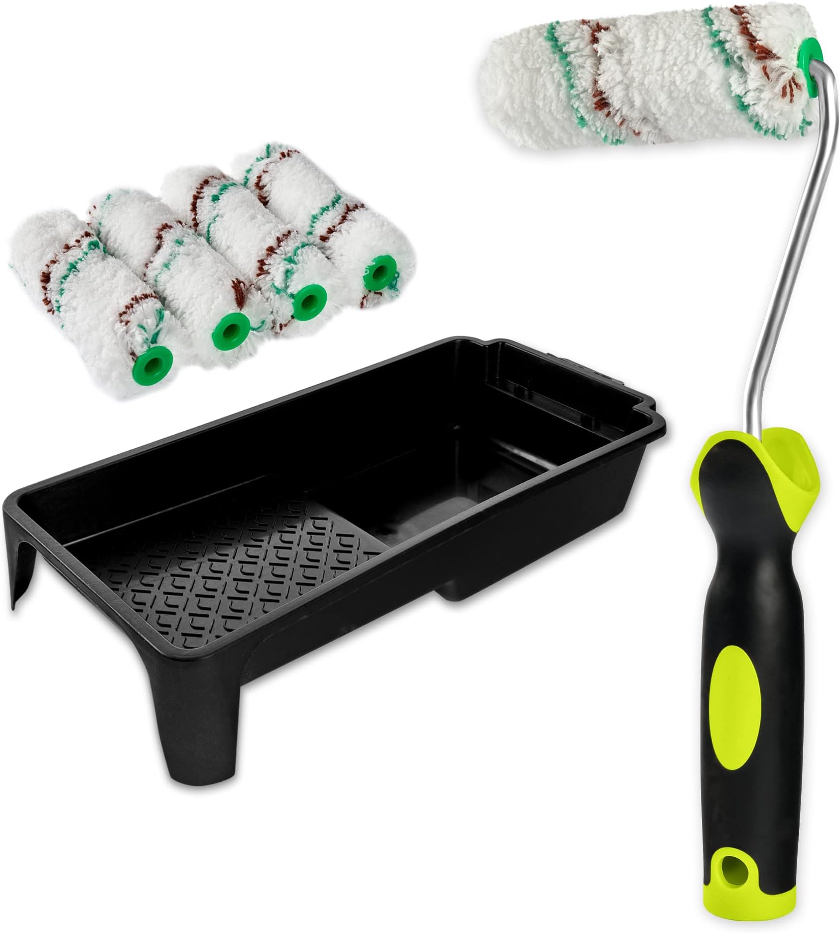 Premium Microfaserroller inkl. 5 Farbwalzen für kleine Flächen mit ...