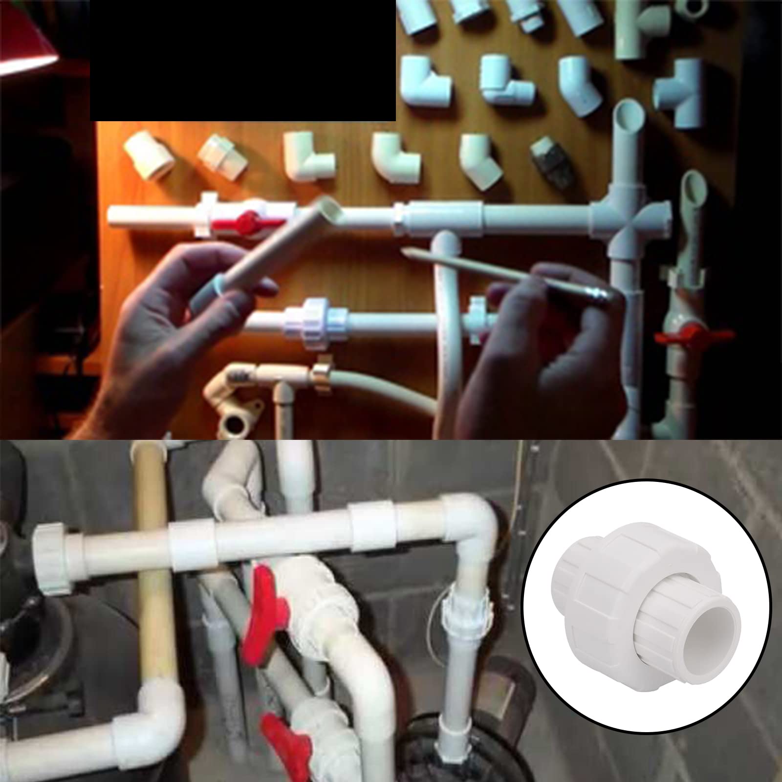 Snapklik.com : 6Pcs 1/2 PVC Union Coupling Pipe Fitting