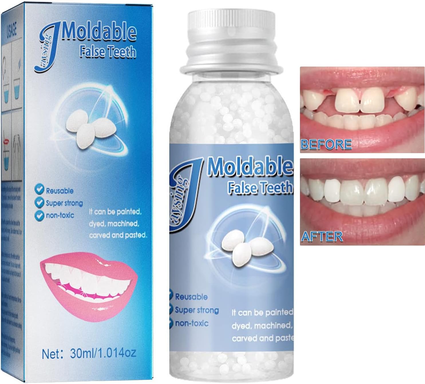 False Teeth Tooth Repair Granules, Tooth Filling Repair Kit, DIY ...