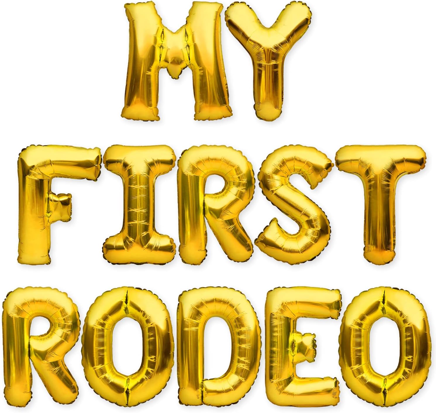 Amazon.com: PartyForever MY FIRST RODEO Balloons Banner Gold Rodeo ...