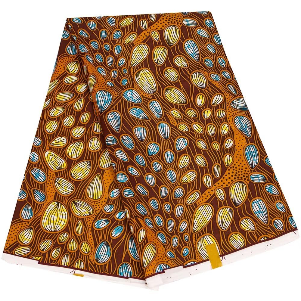 Amazon.com: African Fabric 6 Yard Printed Wax Cloth African Ankara ...