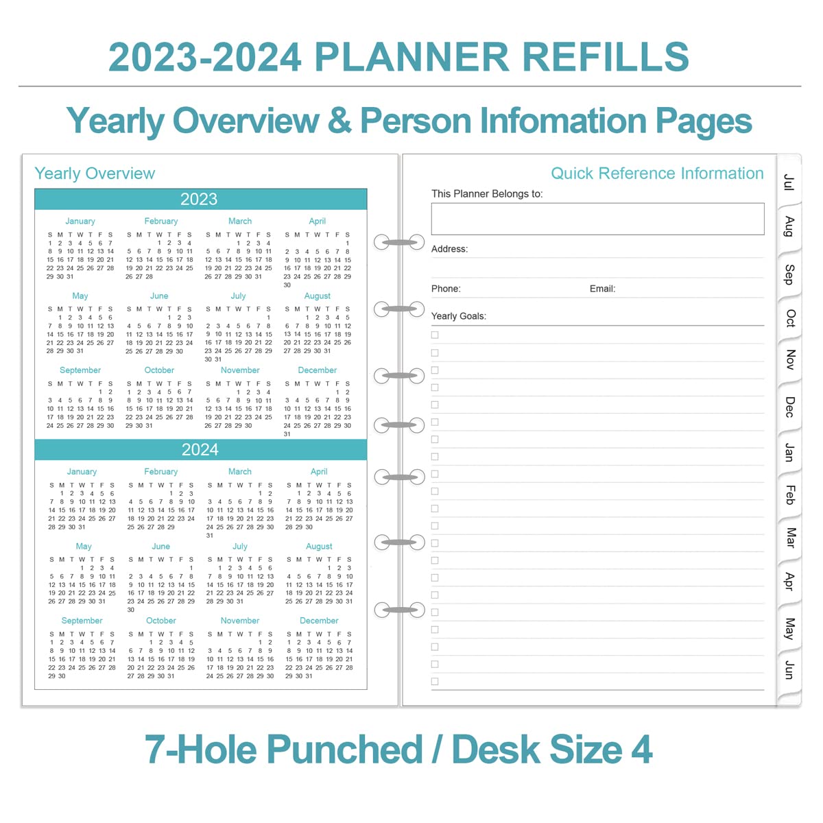 Snapklik.com : 2023-2024 Planner Refills - 2023-2024 Weekly & Monthly ...