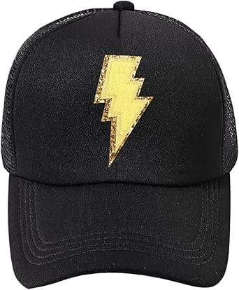 Lightning Bolt Hat Glitter Lightning Trucker Hats Women Cute Trendy ...