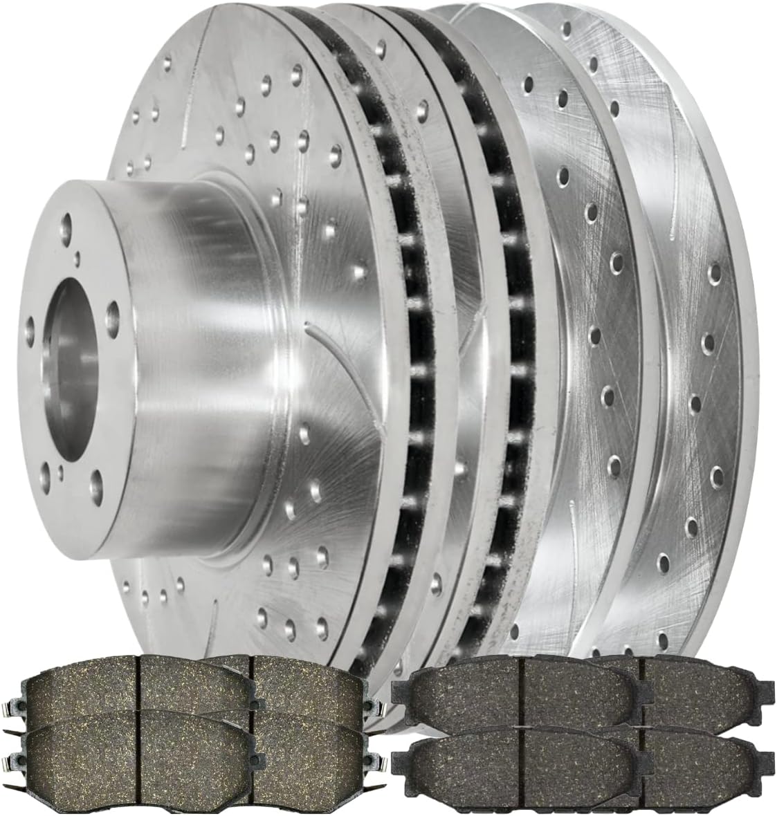 Amazon.com: AutoShack Front & Rear Drilled & Slotted Brake Rotors Ceramic Brake Pads ...