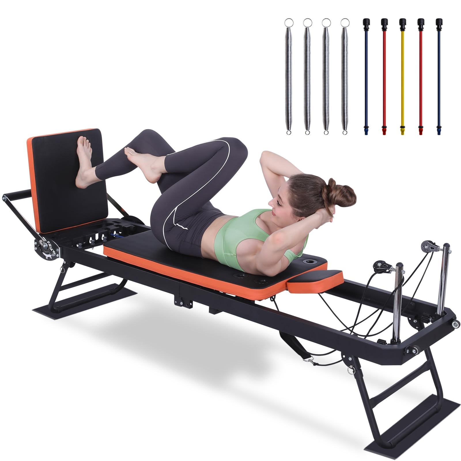 Amazon.com : Pilates Reformer Machine, Foldable Pilates Reformer for ...