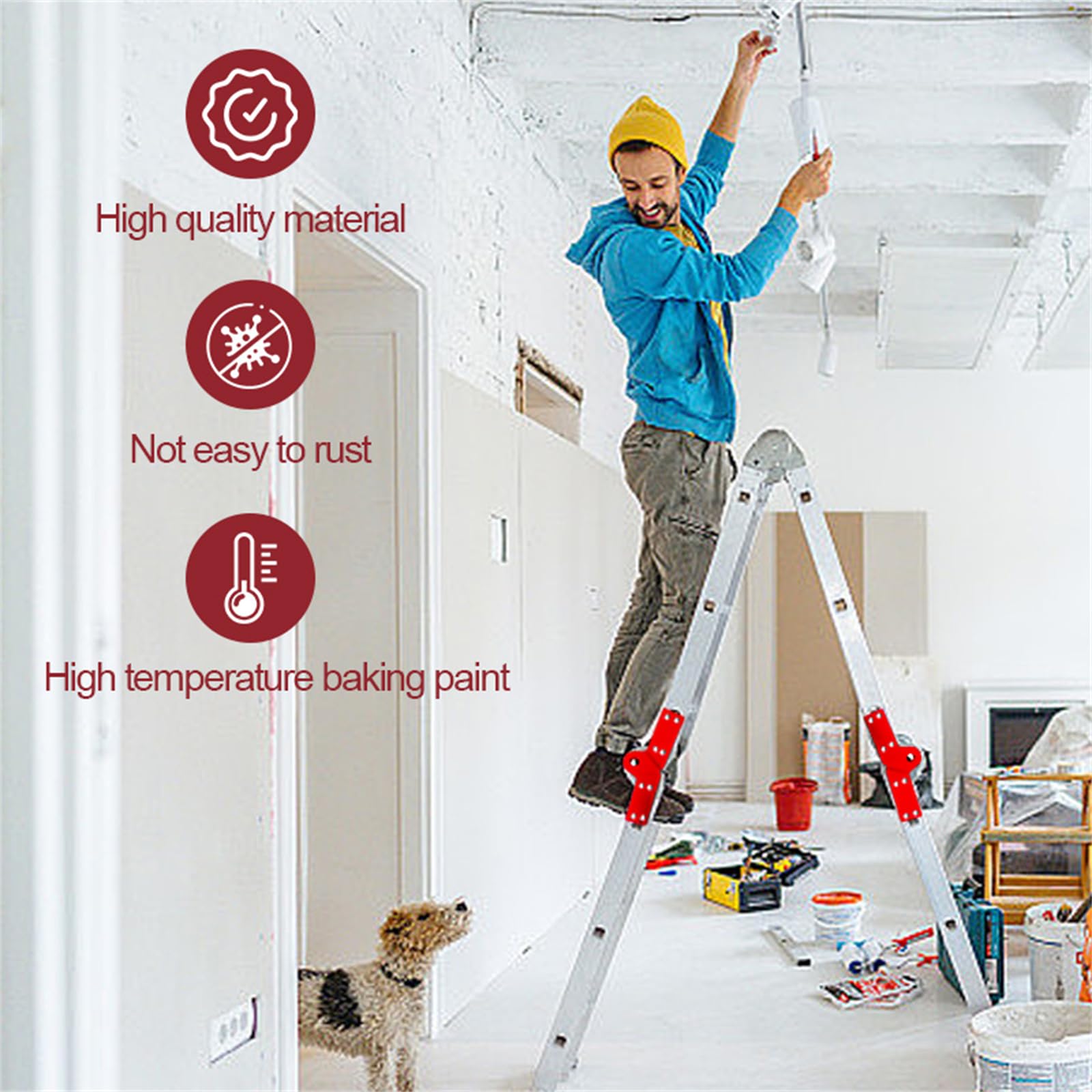 Snapklik.com : 2 PCS Attic Ladder Hinge, Aluminum Tie Rod Attic Ladder ...