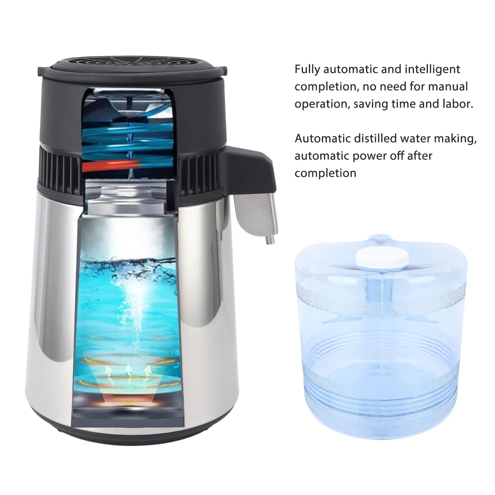 Distilled Water Maker Stainless Steel 4L 750W Fully Automatic Water ...
