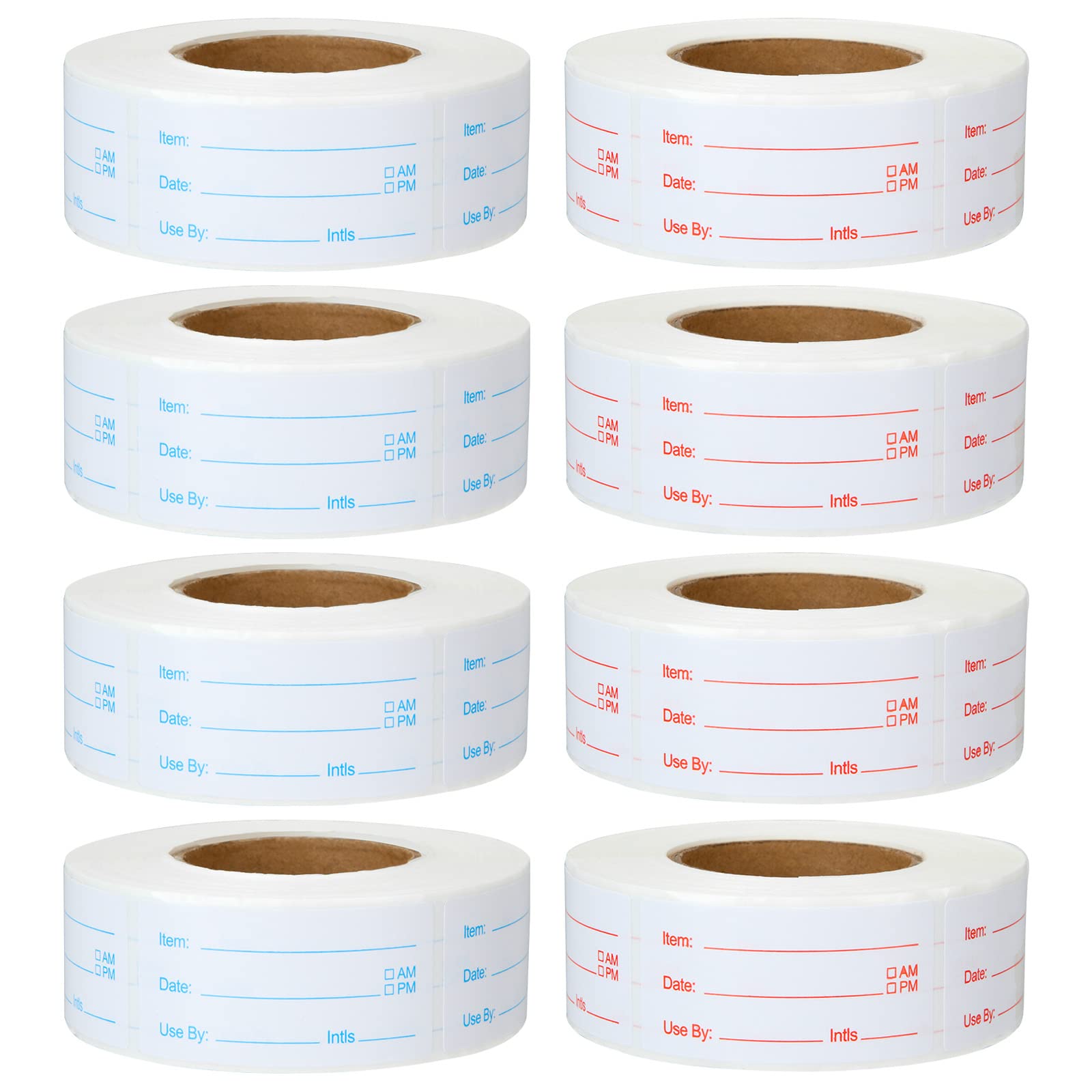 JMIATRY 8 Rolls 4000 Pieces Removable Food Labels, 1 x 2 Inch Food ...