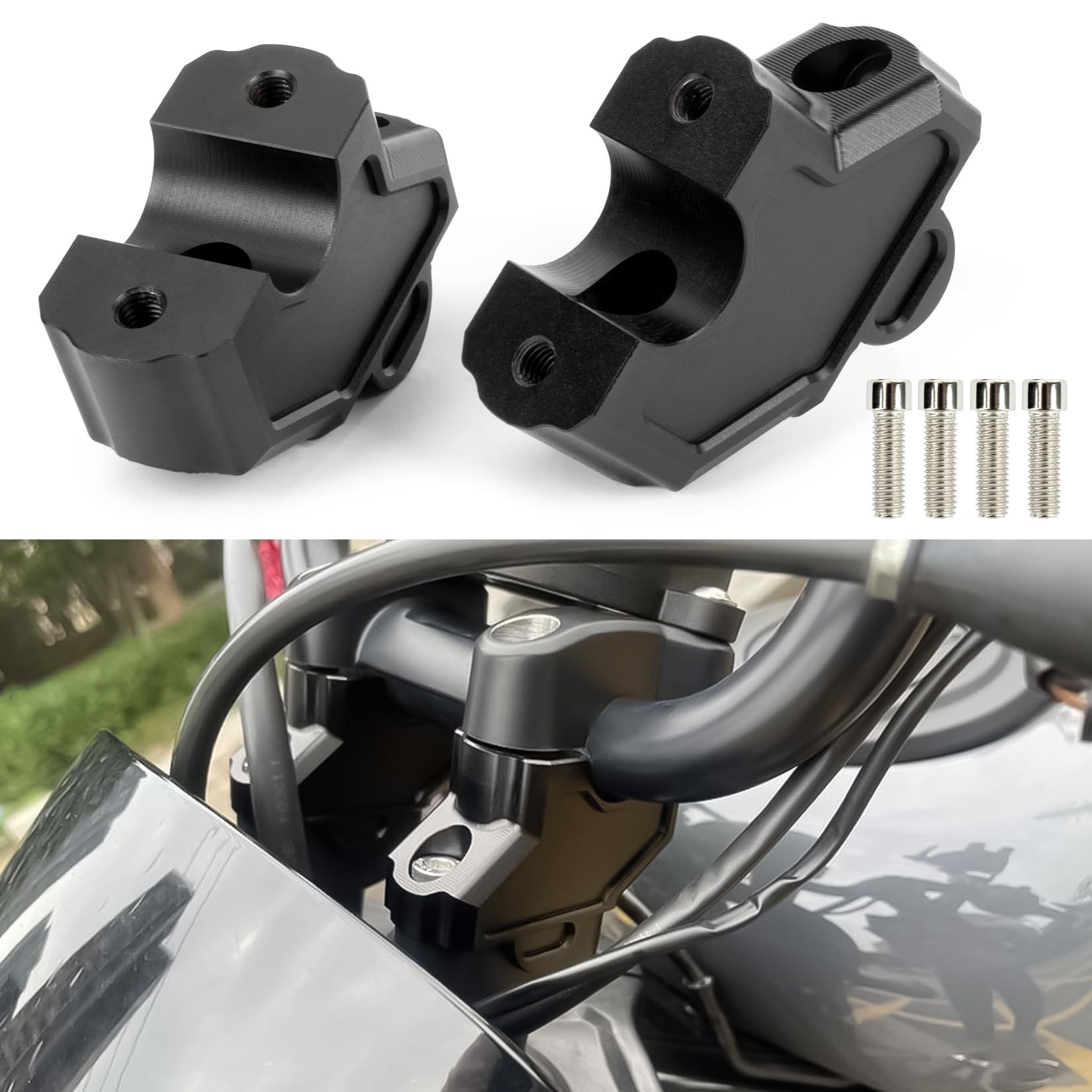 Amazon.com: PSLER Motorcycle Handlebar Risers Move Back for Nightster ...
