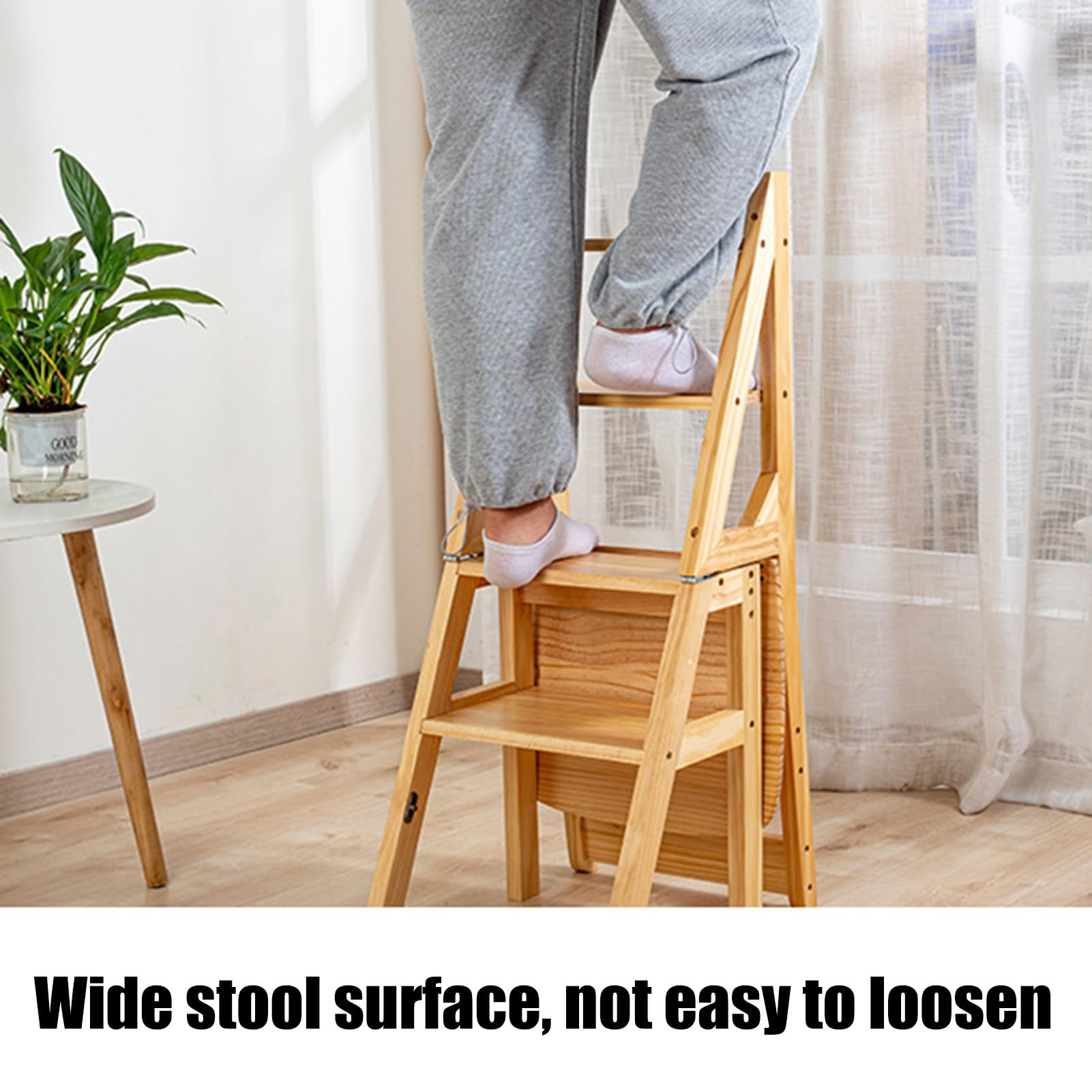 Multi-functional Ladder U&Q Folding Ladder Chair - 4-Step Wooden ...