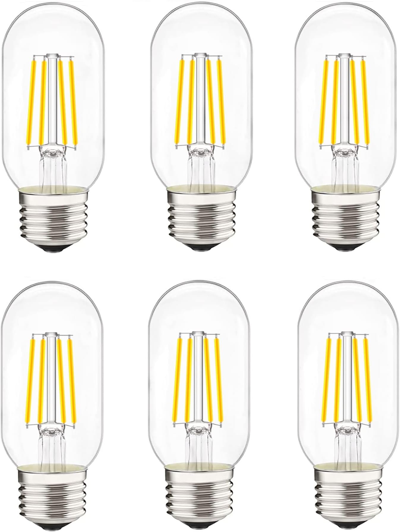 liveMAX LED Tubular Bulb 4W Daylight 4000K E26 Clear Edison Bulb,40W Equivalent 400 Lumens ...