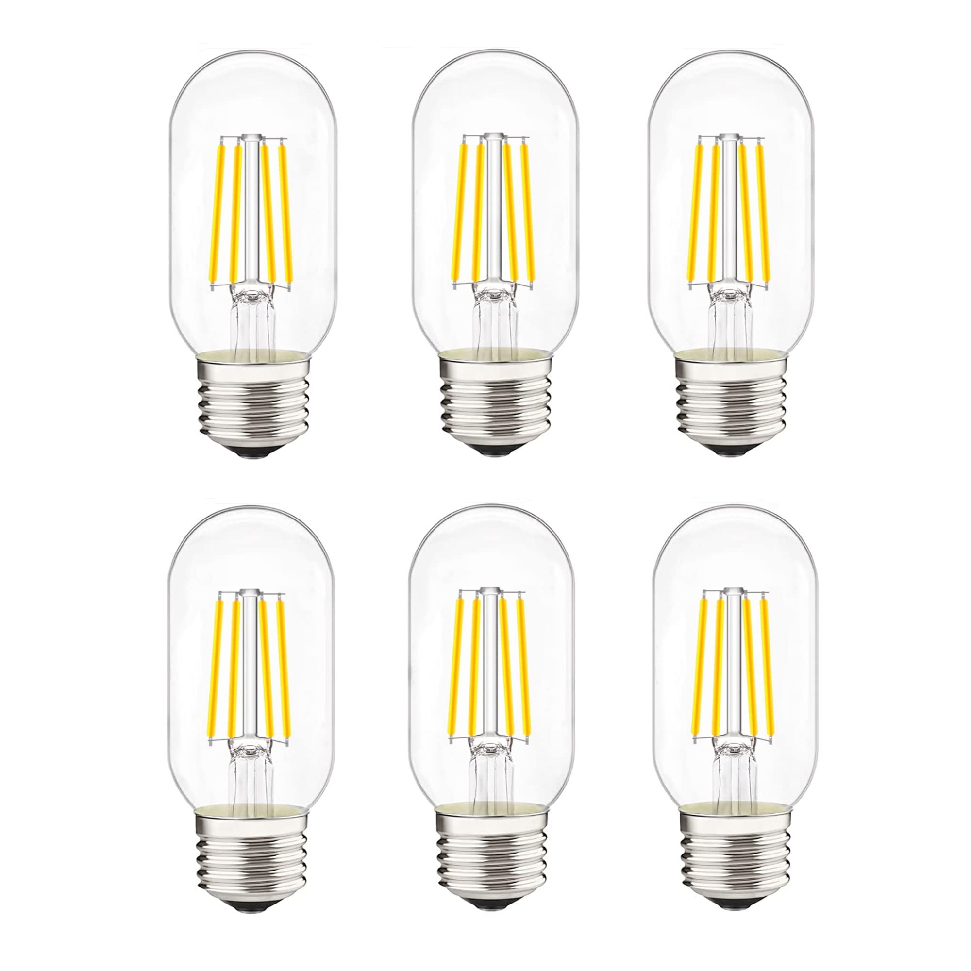 liveMAX LED Tubular Bulb 4W Daylight 4000K E26 Clear Edison Bulb,40W ...