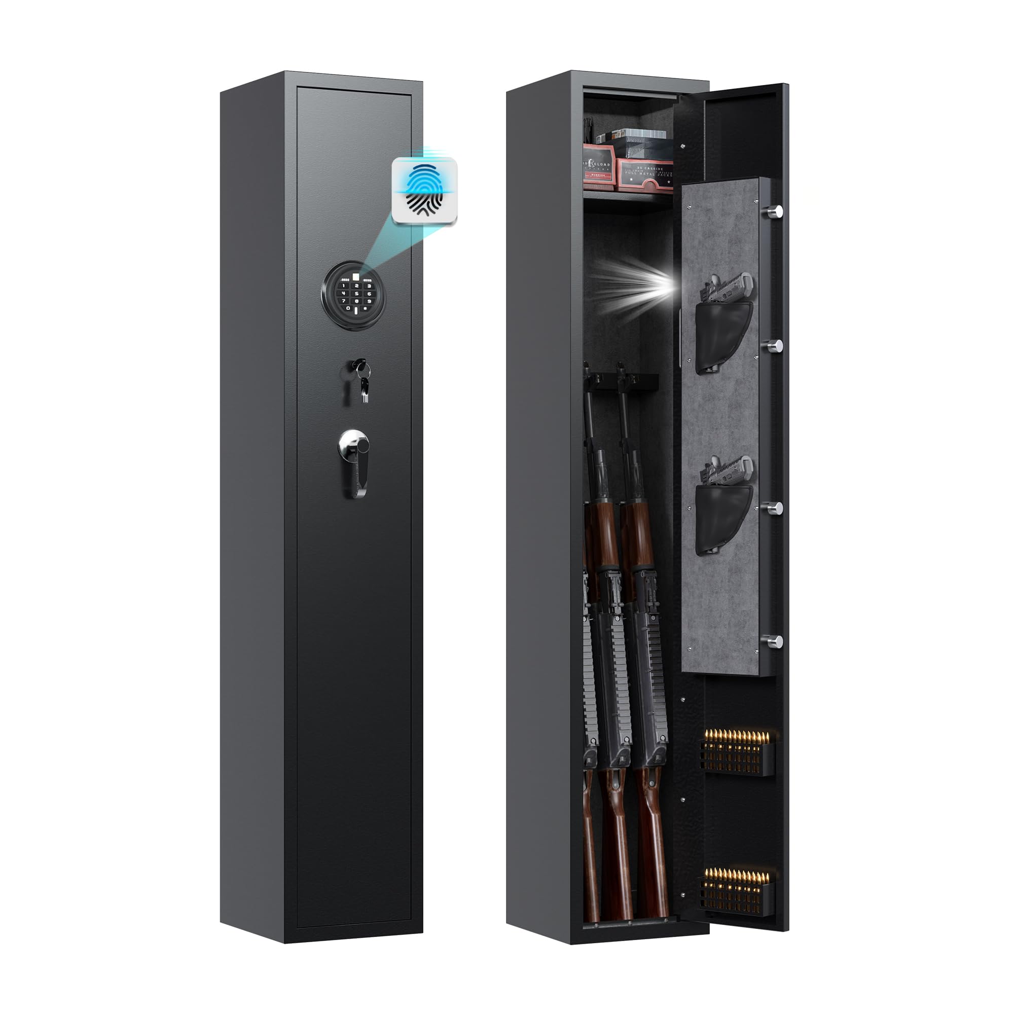 Matching Desk Gun Cabinets RPNB RP5FR Biometric Large 5 Gun Cabinet