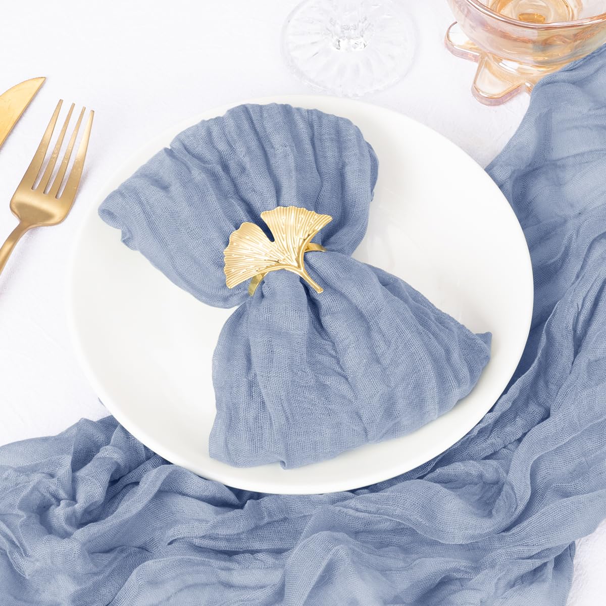 Snapklik.com : 20 Pack Dusty Blue Cheesecloth Napkins Spring Cloth ...
