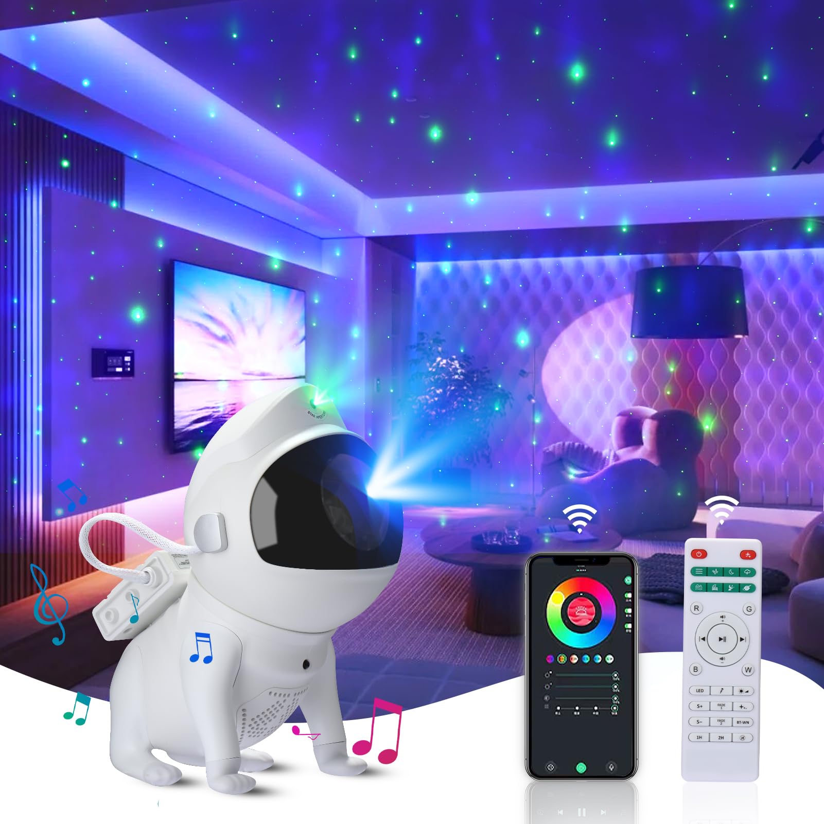 Bvdfgk Star Light Projector for Bedroom - Space Dog Galazy Projection ...