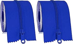 MAYOKEN® 2-Pack Blue Heavy Duty Peel & Stick Zipper, 7ft x 3in, Double ...