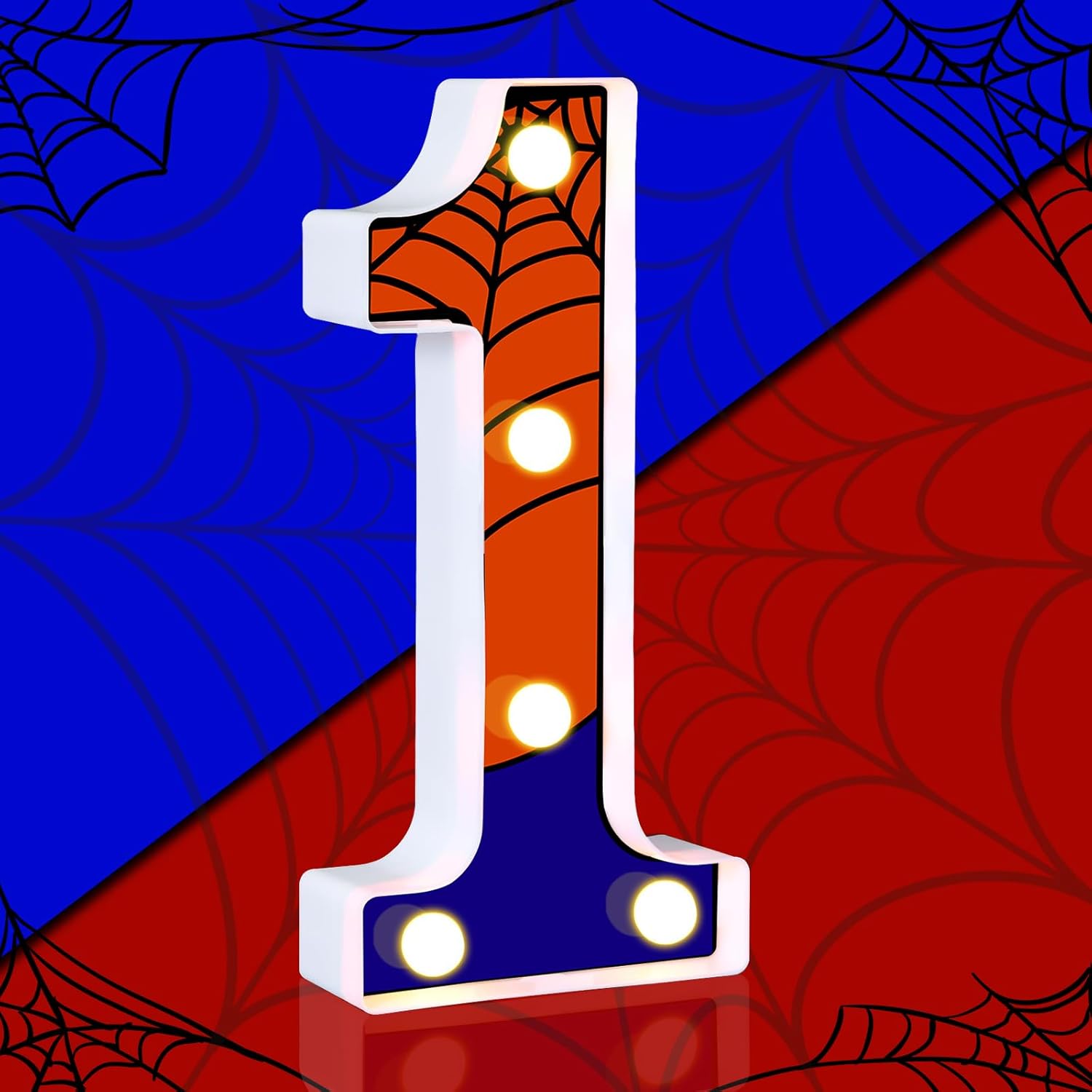 AXBMM 8.5" Spider Light up Numbers Spider Birthday Decorations Happy ...