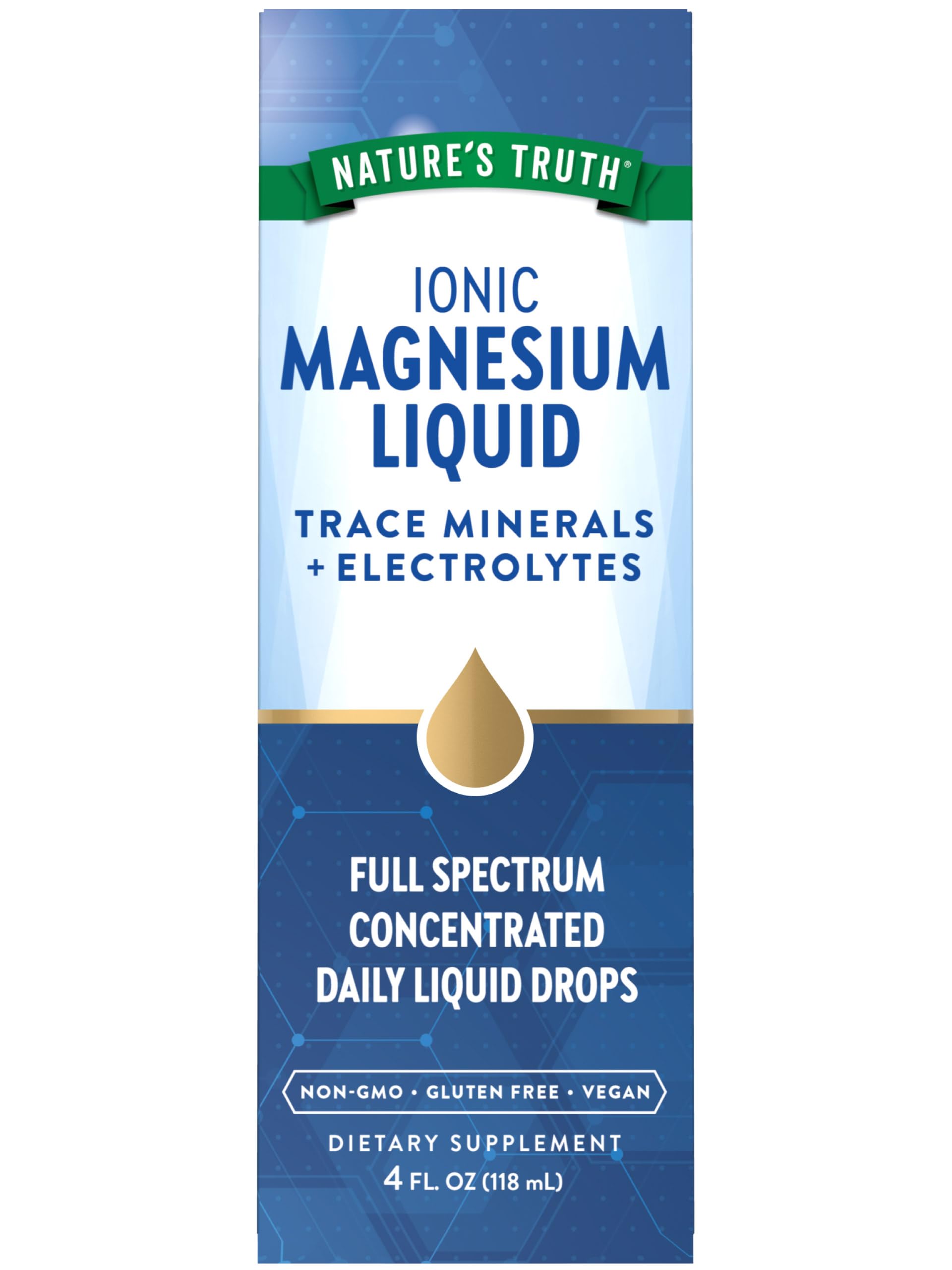 Amazon.com: Nature's Truth Ionic Magnesium Liquid Drops | 200mg | 4 ...