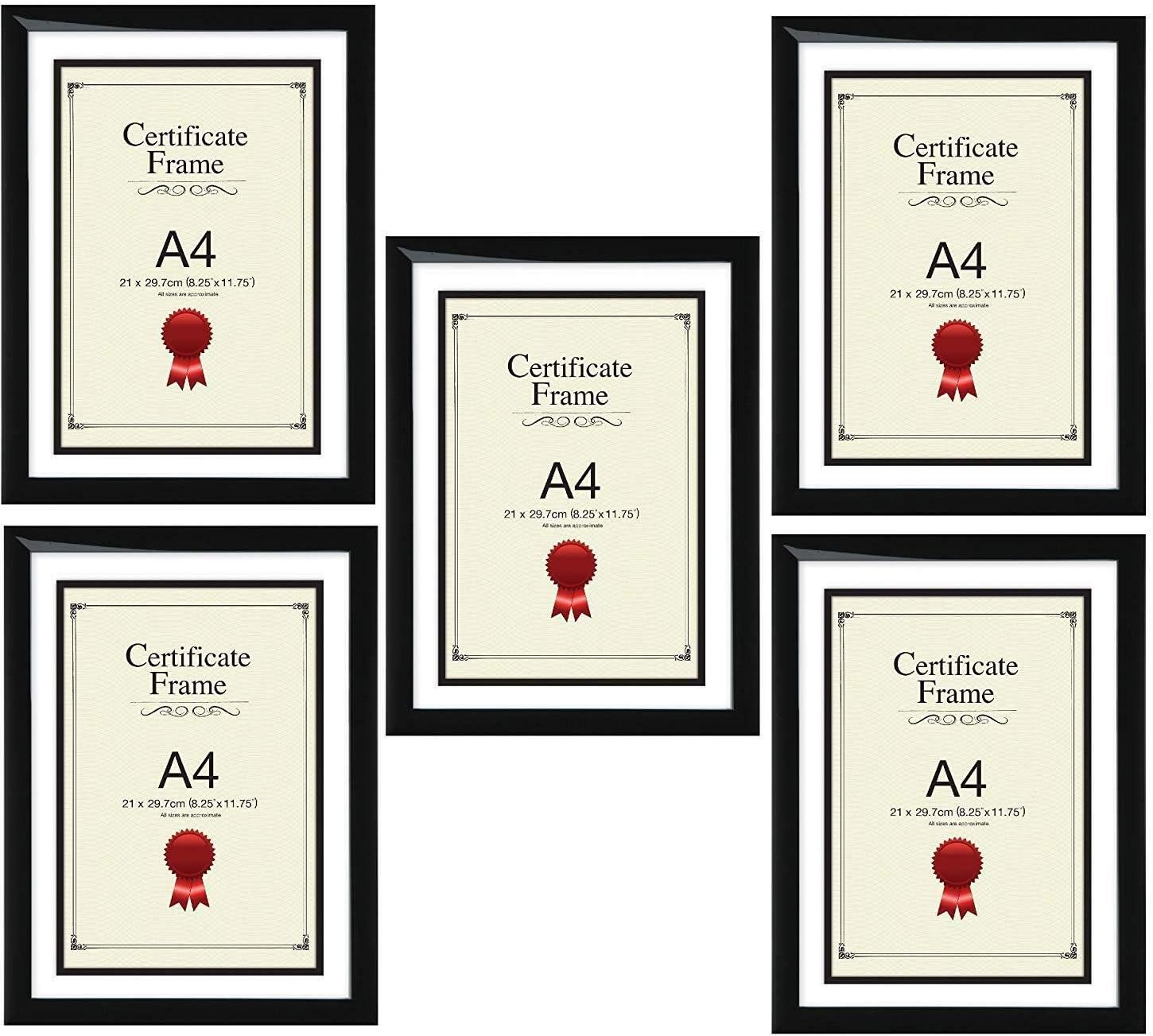 (Set of 12) - A4 Silver Photo Frame Styrene Front A4 Size Picture Frames Certificate Wood Effect ...