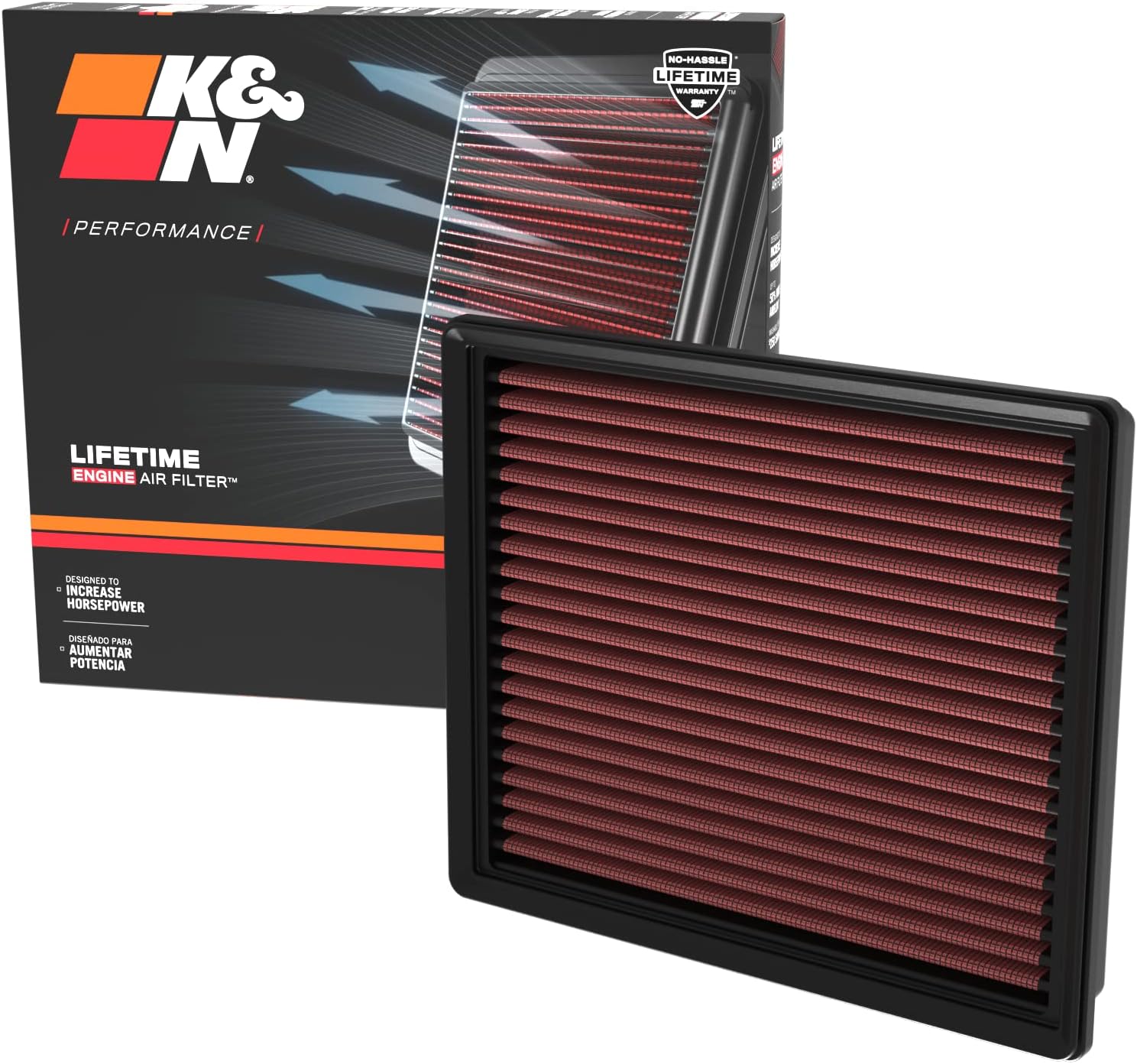 K&N Engine Air Filter: High Performance, Premium, Washable, Replacement ...